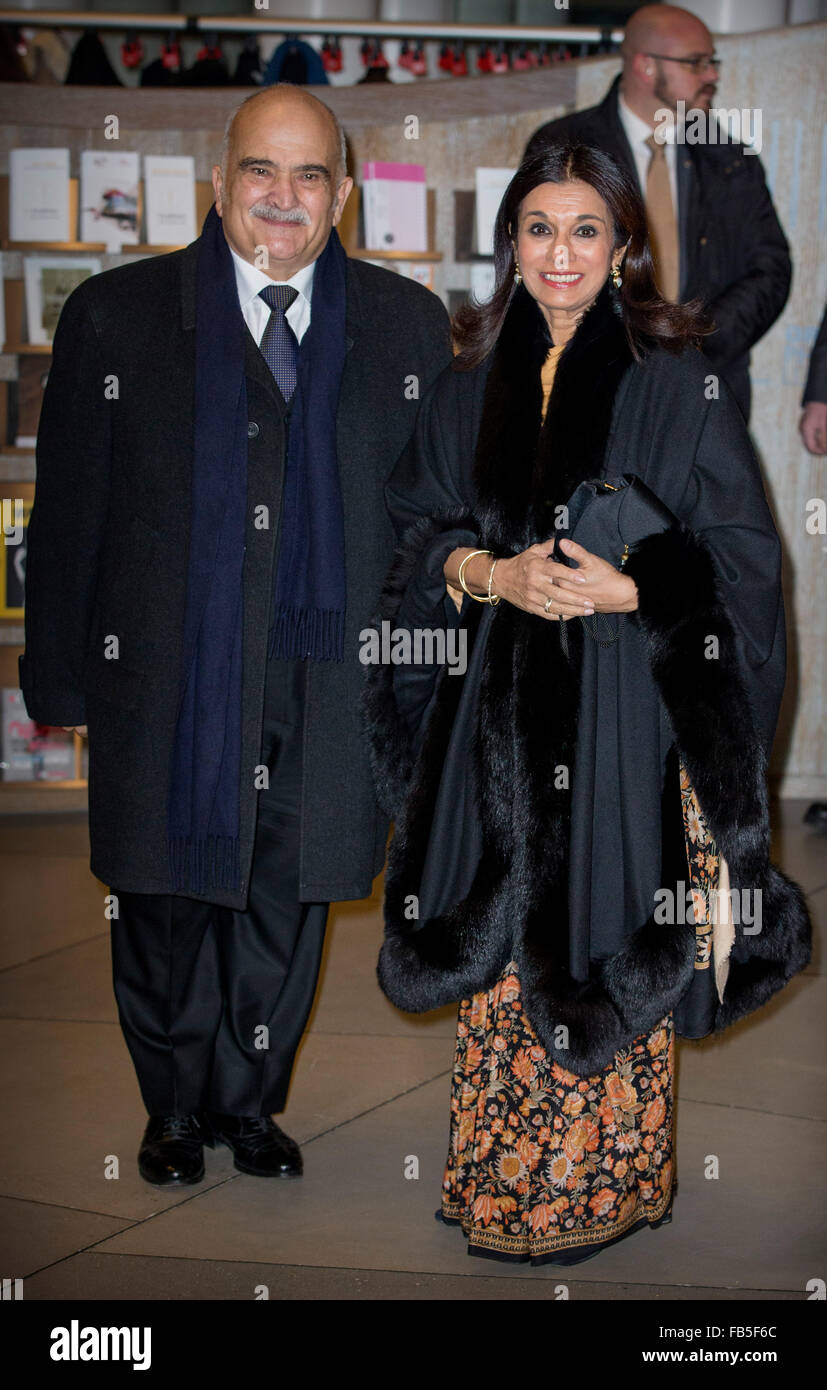 Prince Hassan and Princess Sarvath of Jordan attend the 95th birthday ...