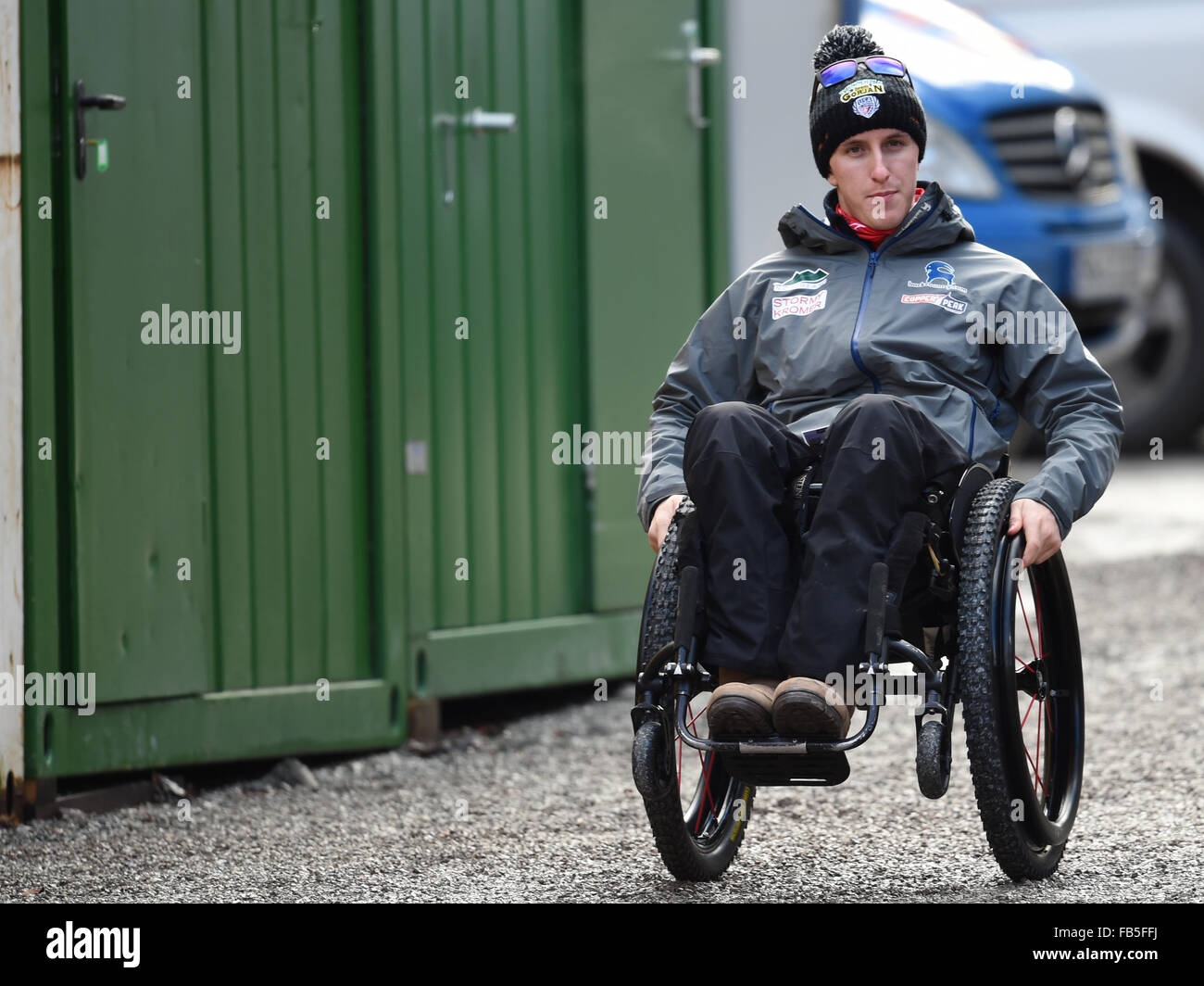 Former US ski jumper Nick Fairall makes his way across the base camp of ...