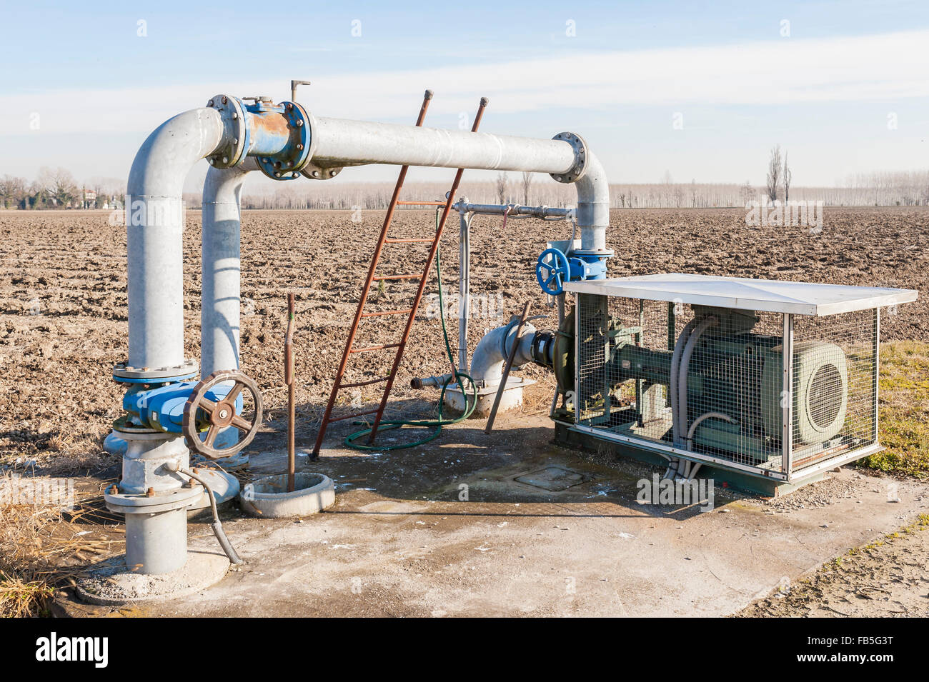 System for pumping irrigation water for agriculture Stock Photo - Alamy