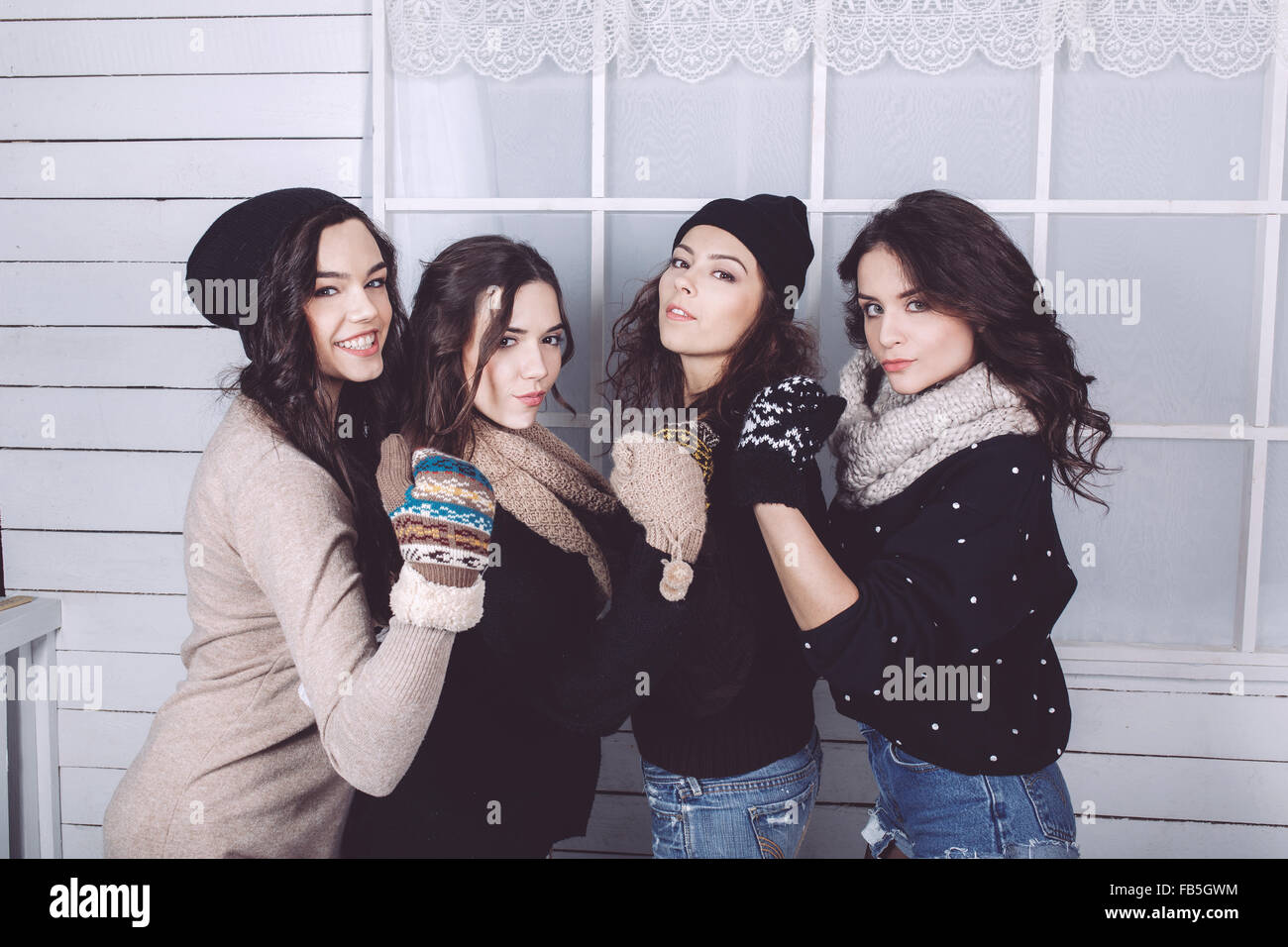 Cute girl having fun and posing for the camera Stock Photo - Alamy