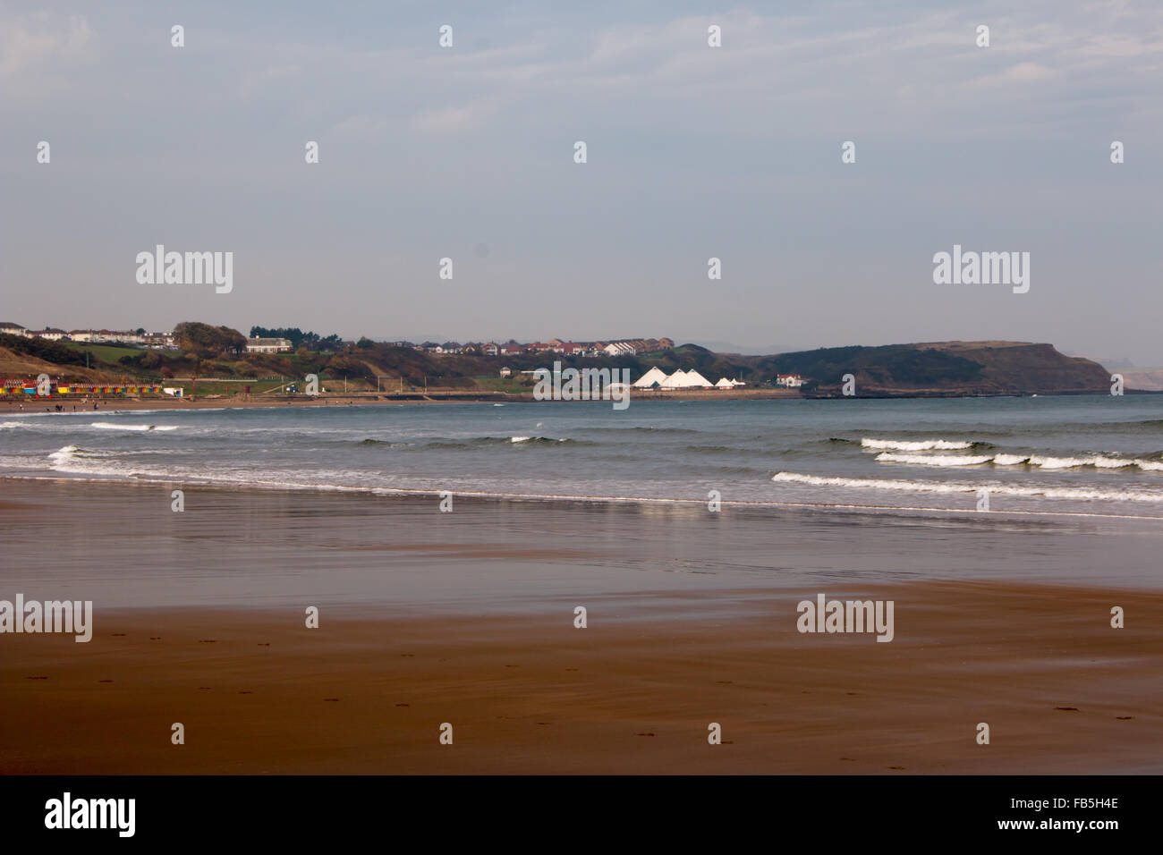 Beautiful and iconic North Bay Beach in coastal town of Scarborogh ...