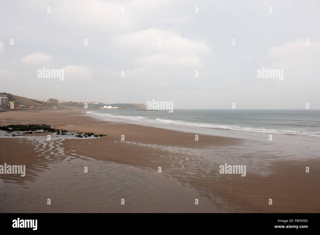 Beautiful and iconic North Bay Beach in coastal town of Scarborogh ...