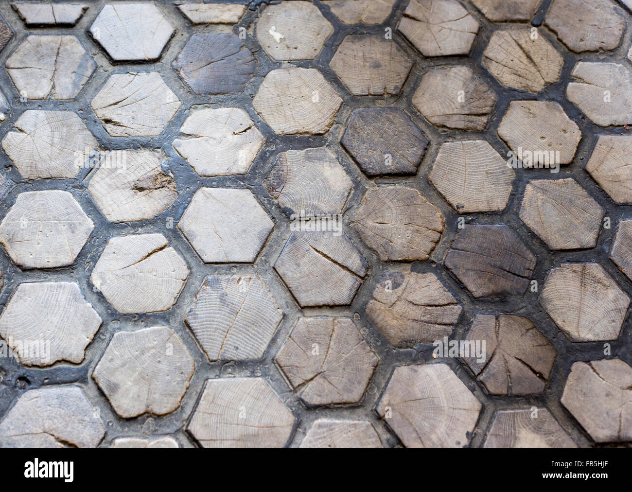 hexagon wood texture Stock Photo - Alamy