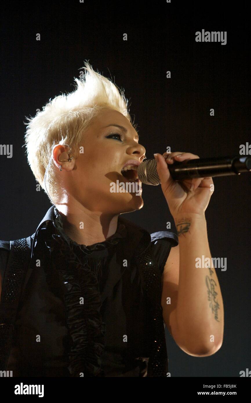 Pink performing live at Sheffield Arena Stock Photo - Alamy