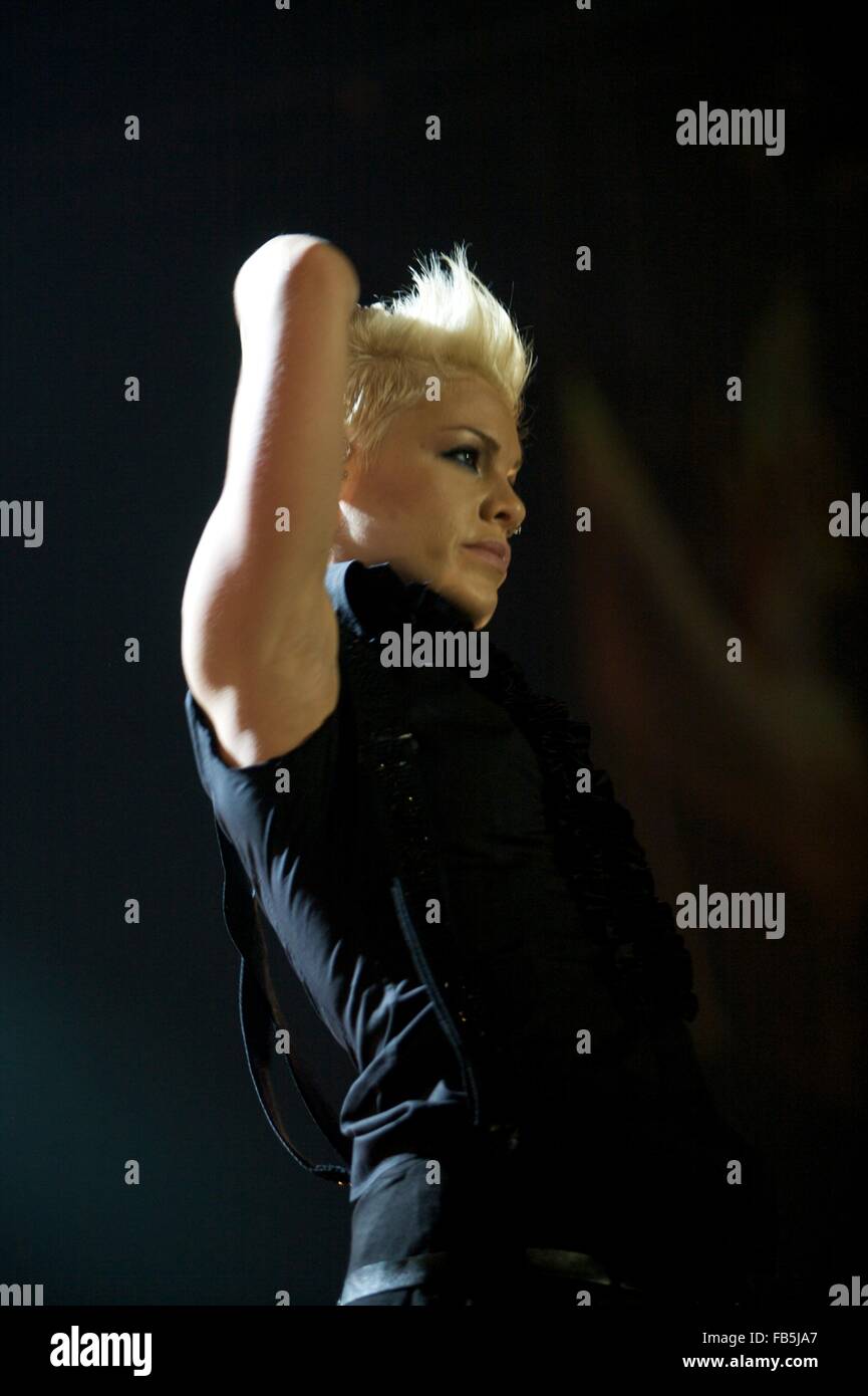 Pink performing live at Sheffield Arena Stock Photo - Alamy
