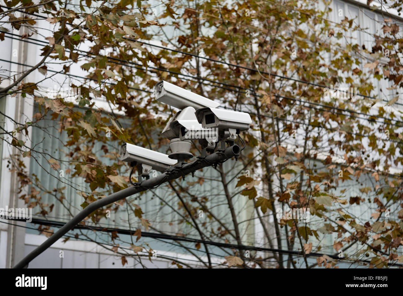 Four traffic cameras looking in different directions Stock Photo - Alamy
