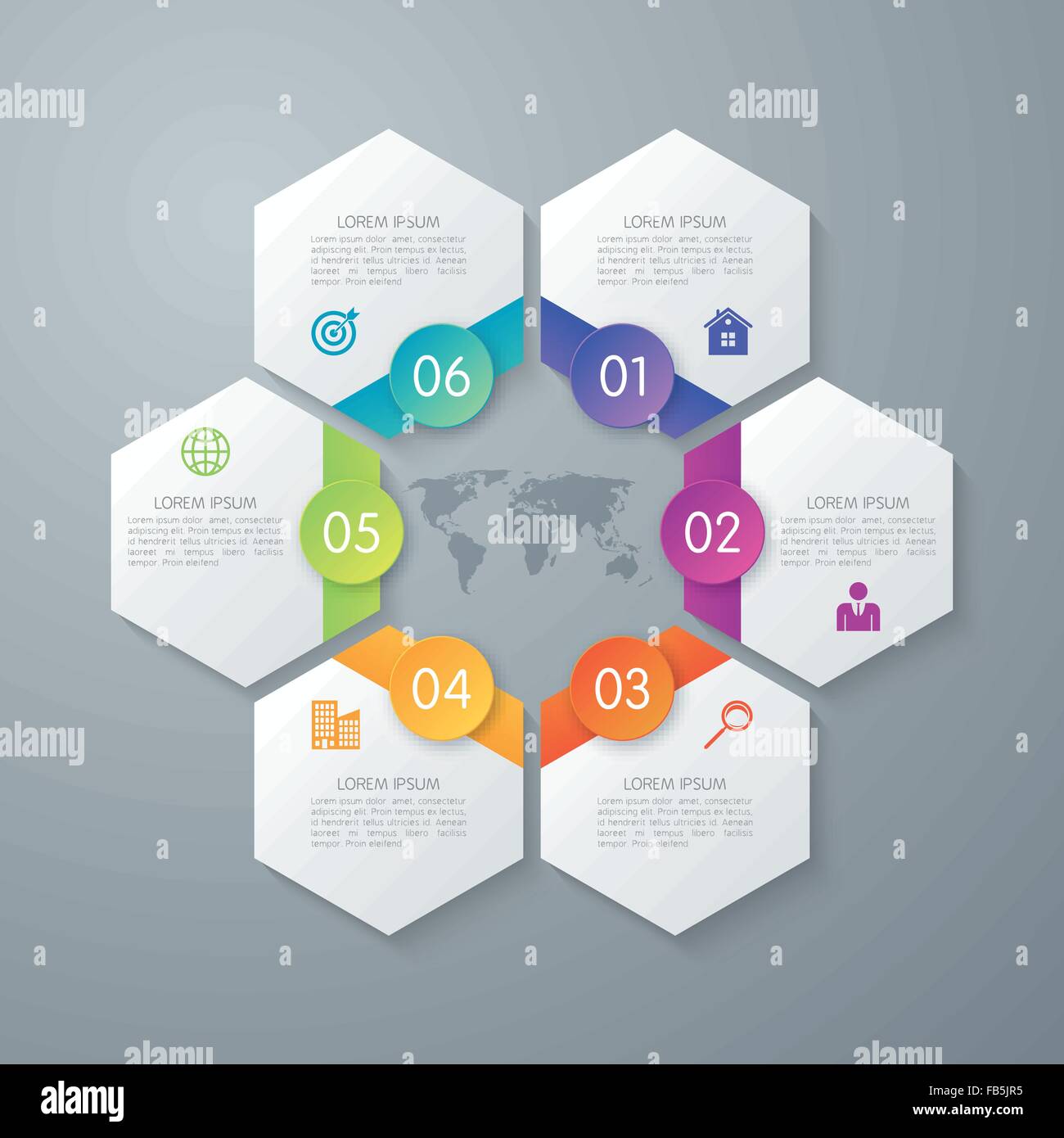 Vector illustration of paper infographics hexagons Stock Vector Image ...