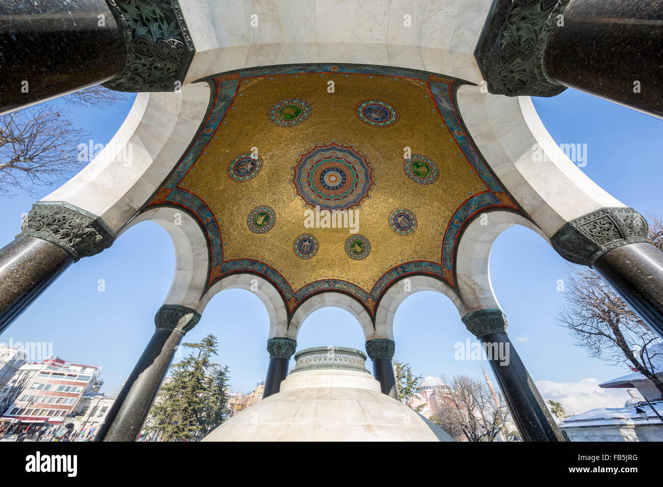 German Fountain in Sultan Ahmet square, Istanbul, Turkey Stock Photo ...