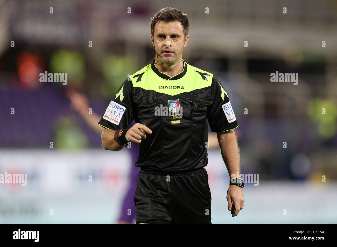 Florence, Italy. 09th Jan, 2016. L'Arbitro Nicola Rizzoli Firenze 09-01 ...