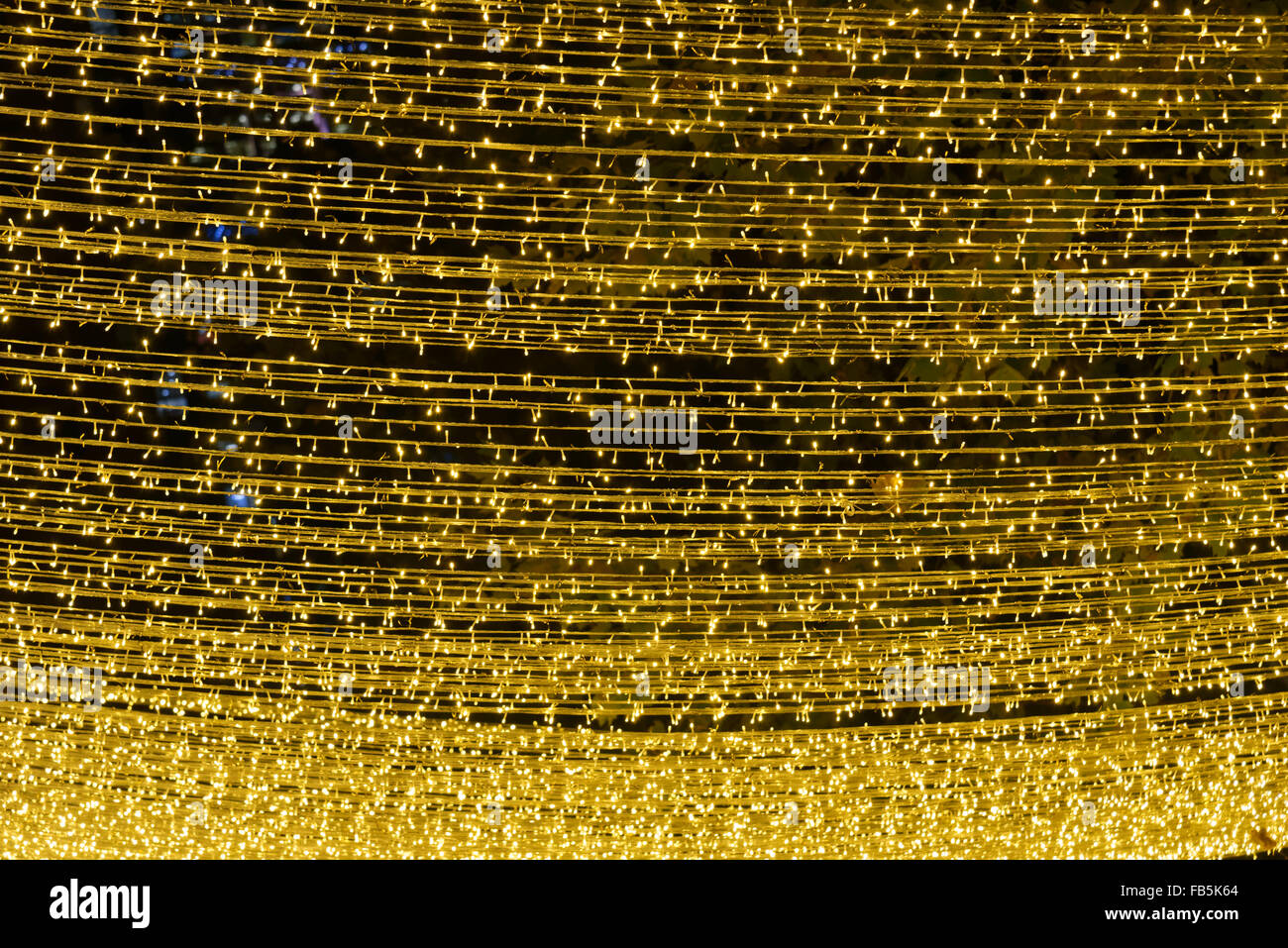 Yellow christmas lights Stock Photo - Alamy