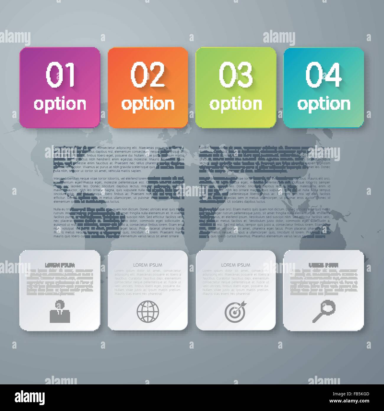 Vector illustration of four square infographics Stock Vector Image ...