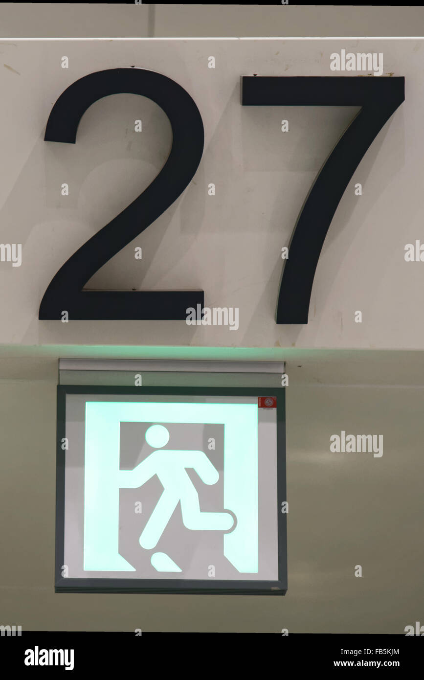 Exit number 27 sign Stock Photo - Alamy