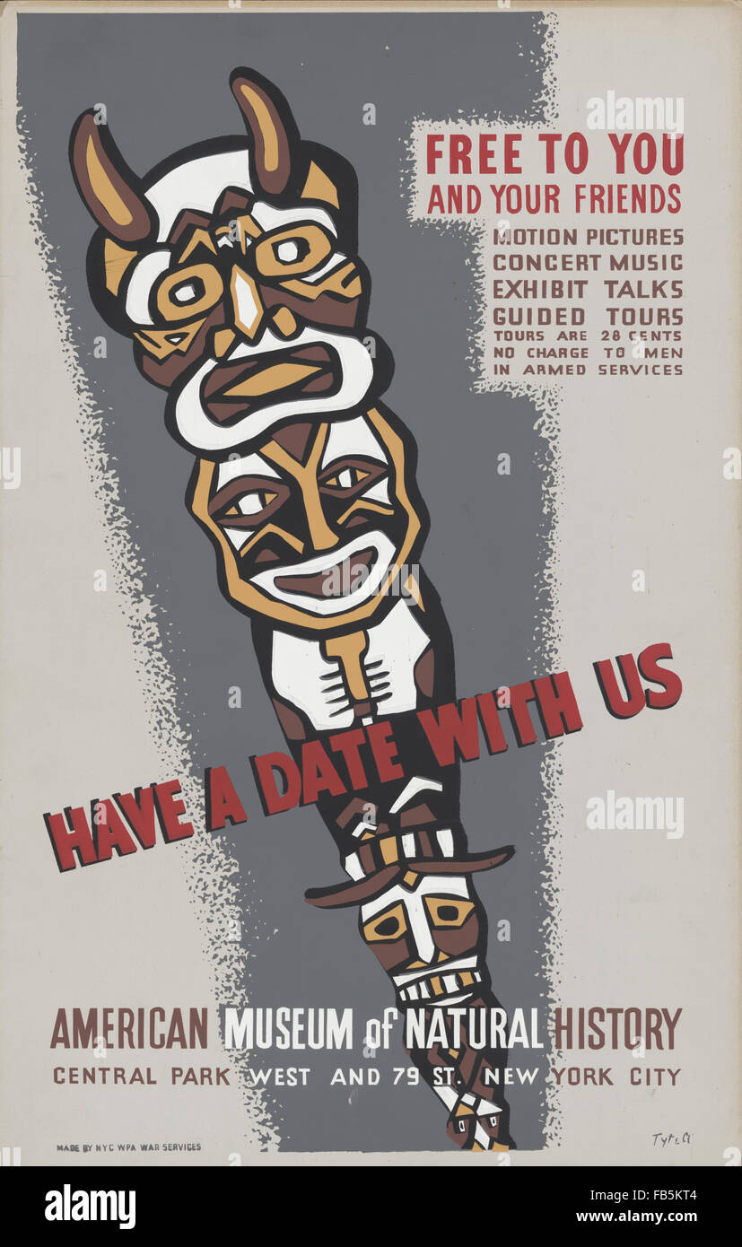 Work Projects Administration (WPA) poster for the American Museum of ...