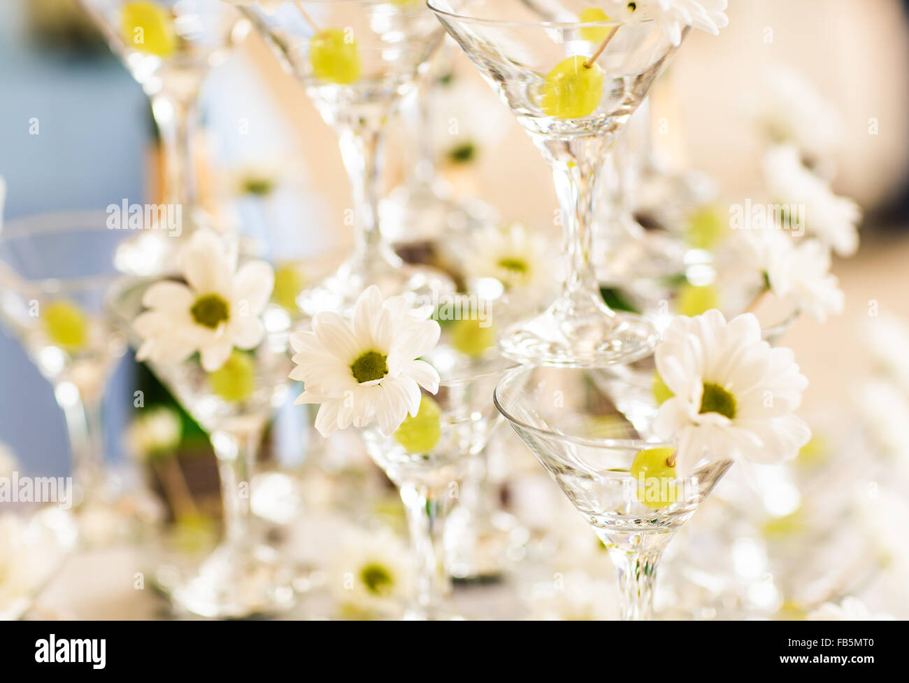 Champagne glass pyramid Stock Photo - Alamy