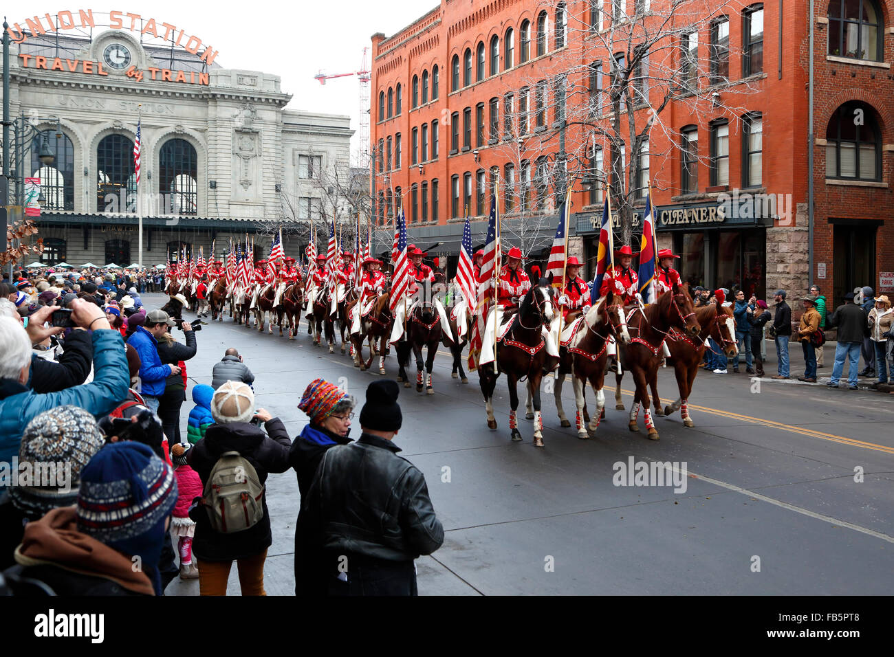 American flags parade hi-res stock photography and images - Alamy