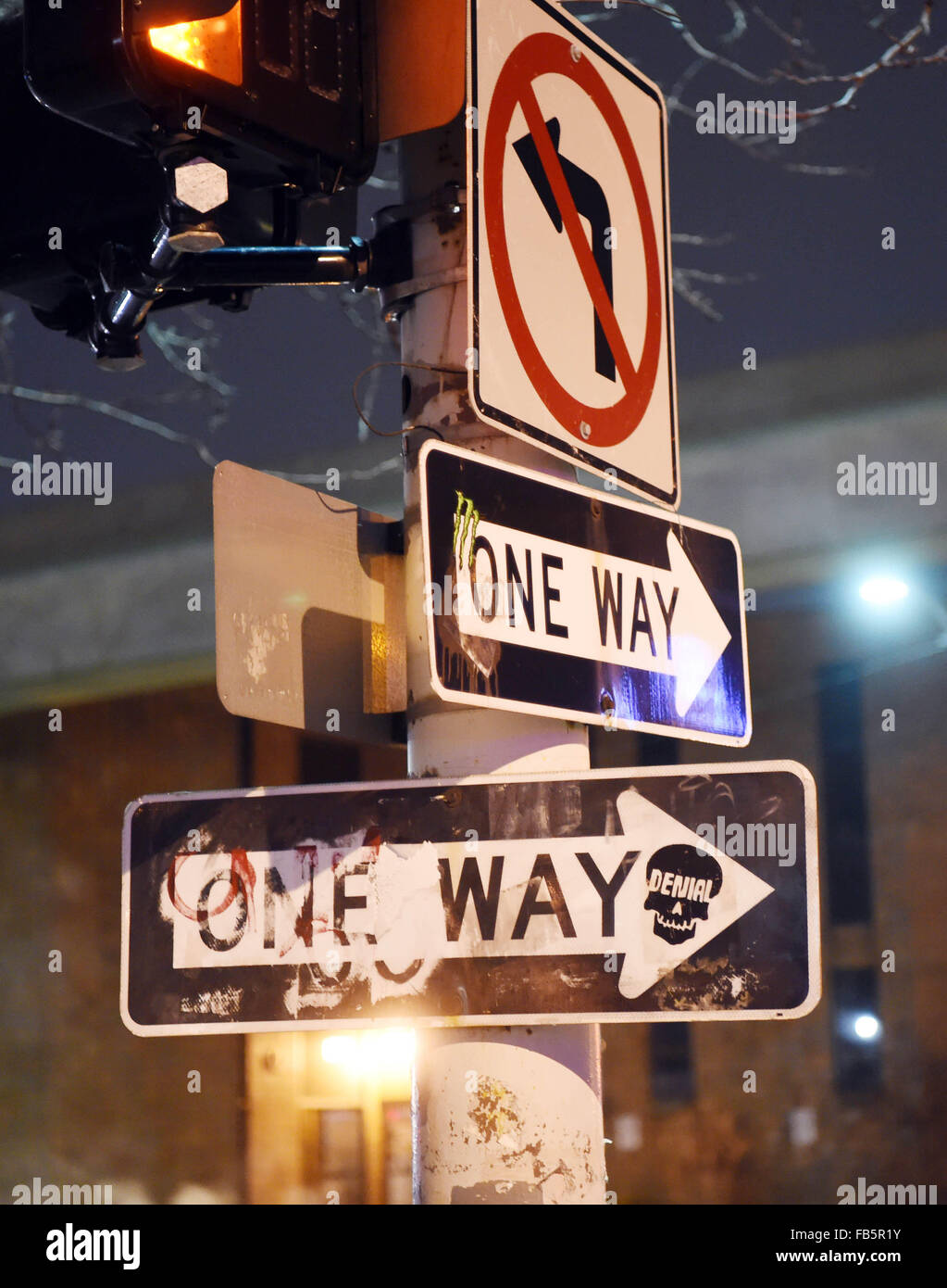 Detroit, Michigan, USA. 09th Jan, 2016. Two street signs that read 'ONE ...