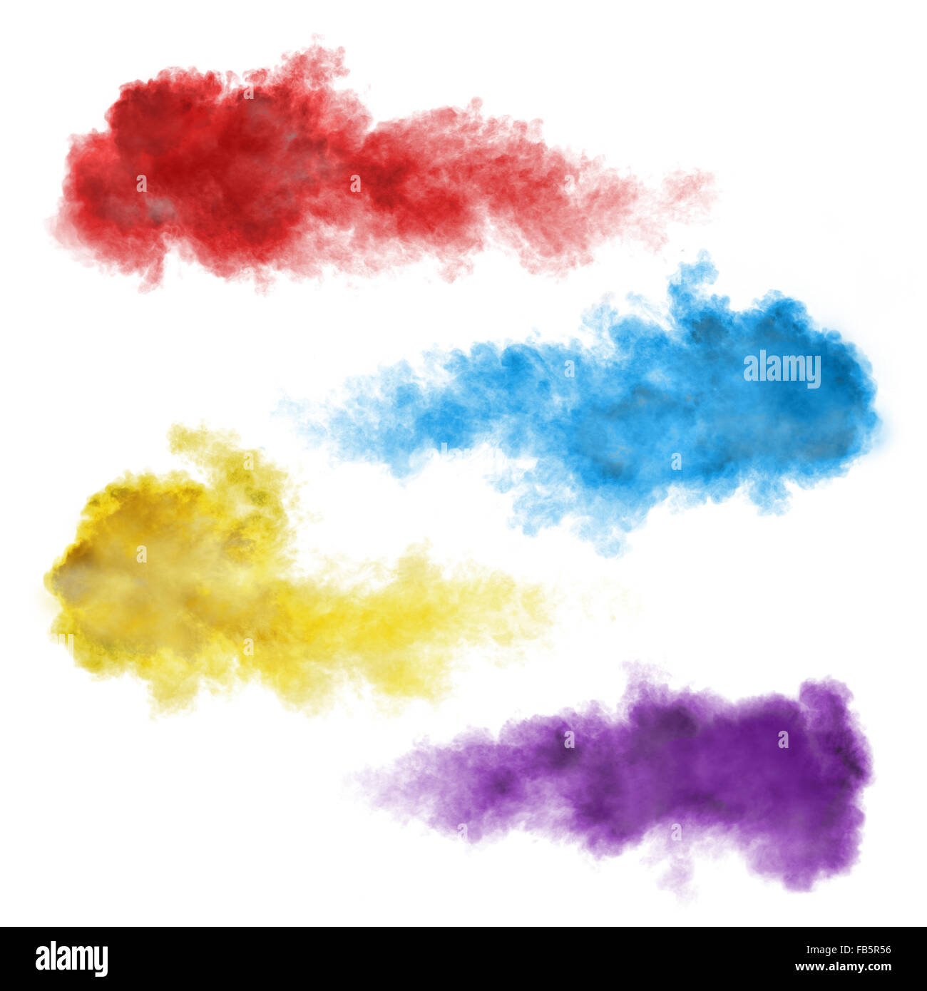Set of color smoke explosions isolated on white background Stock Photo ...