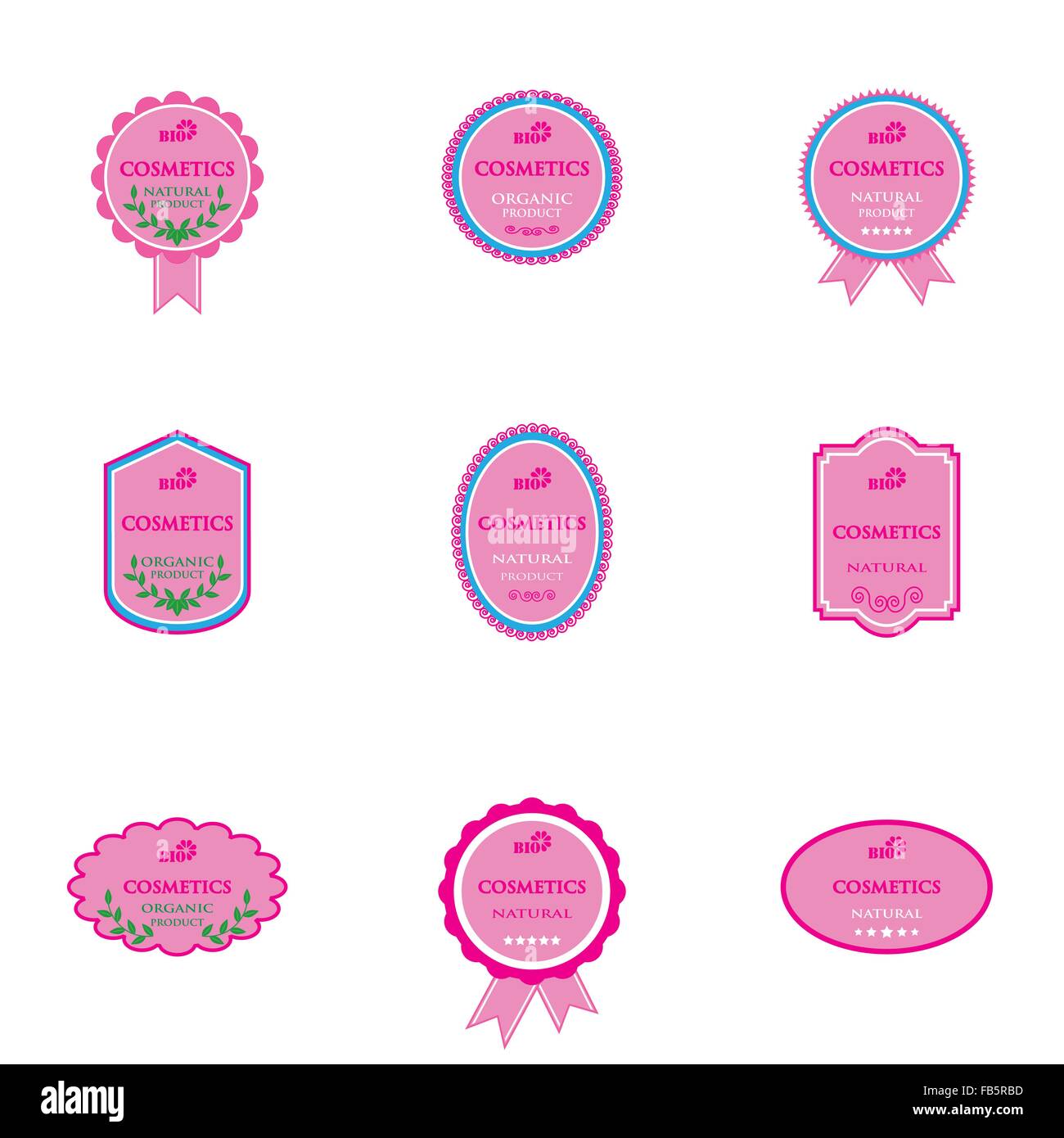 Set of labels for bio cosmetics Stock Vector Image & Art - Alamy