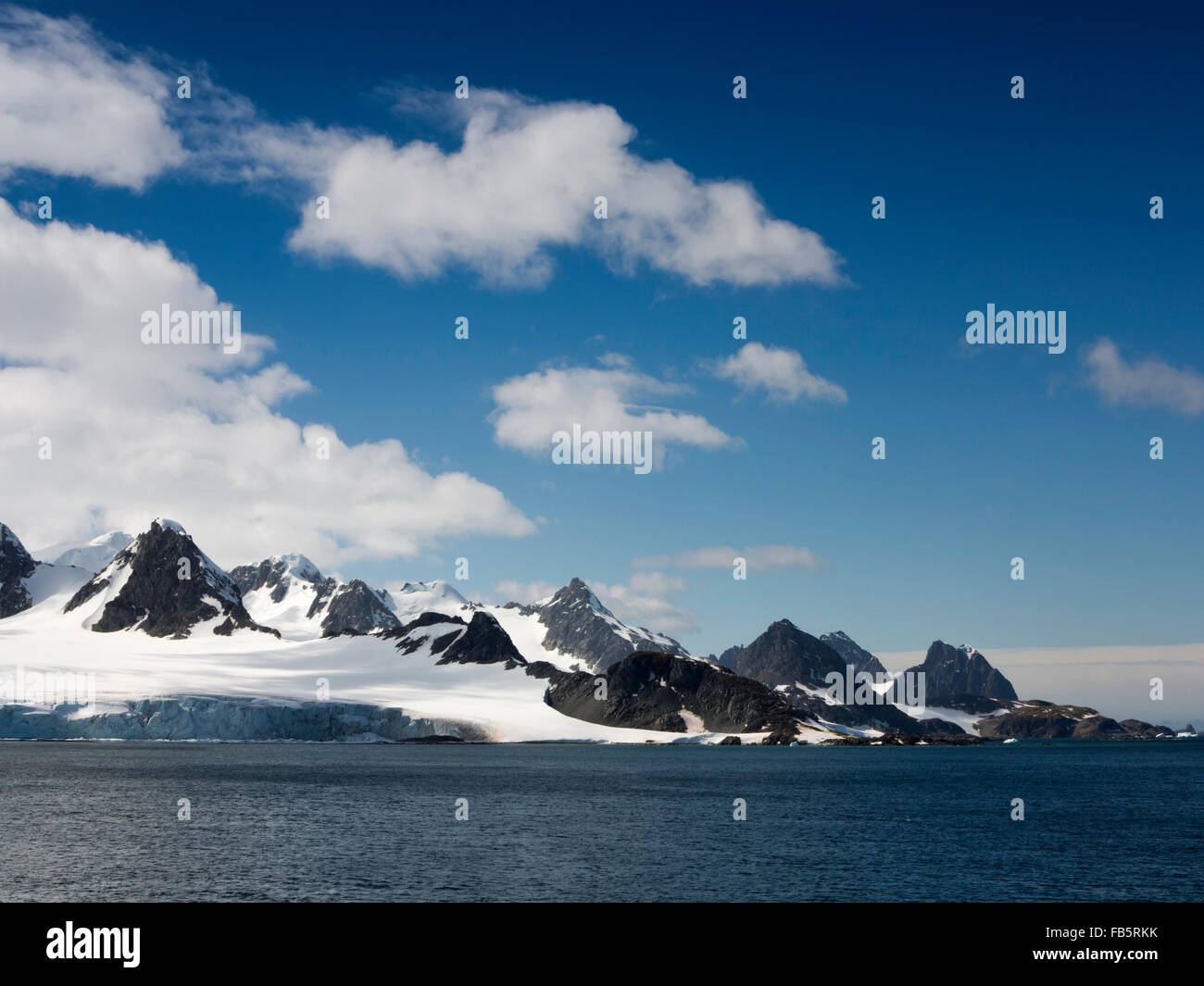 South Orkney Islands, Laurie Island coast, snow capped coastal ...