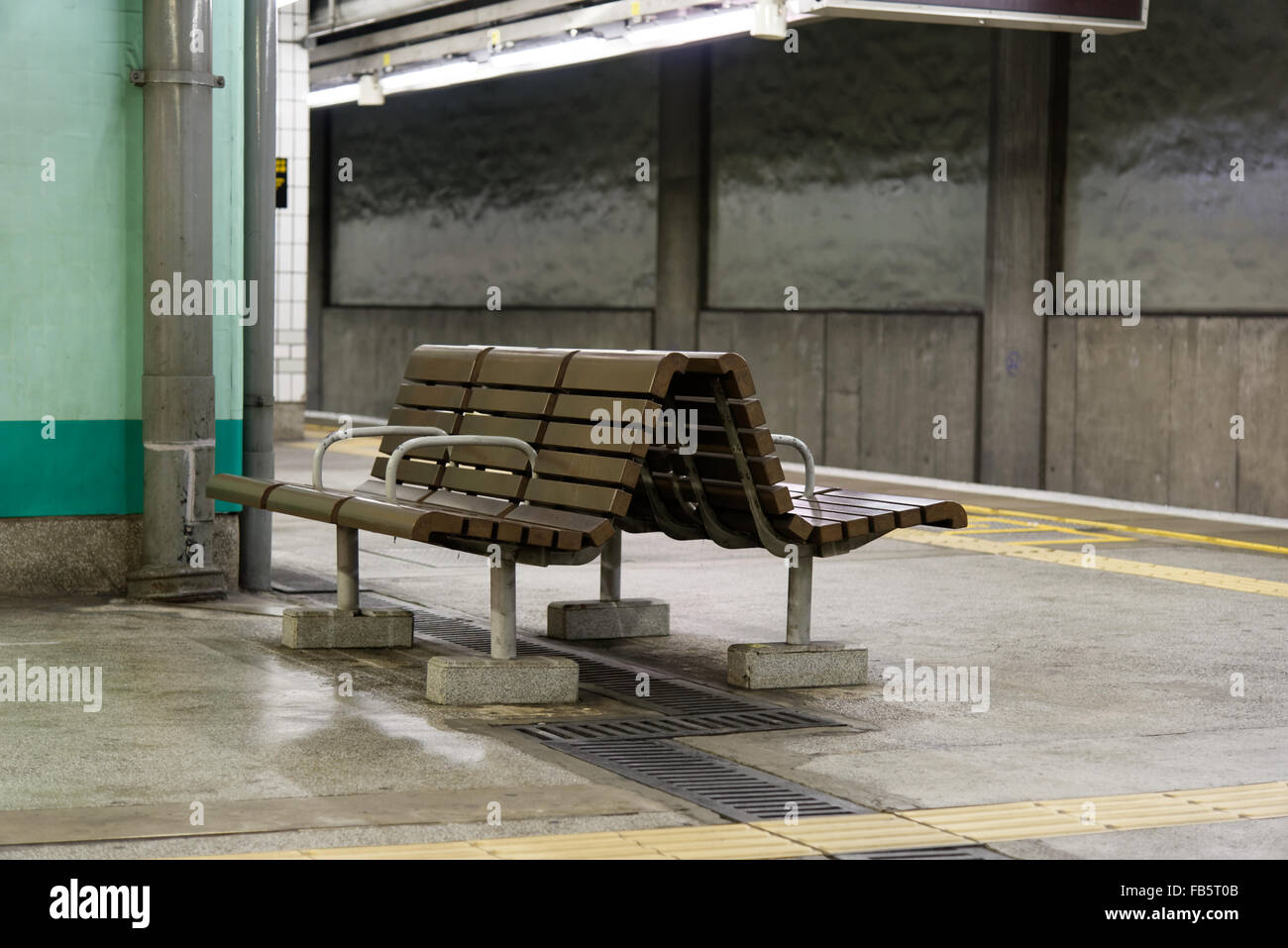 Bench in a subway Stock Photo - Alamy
