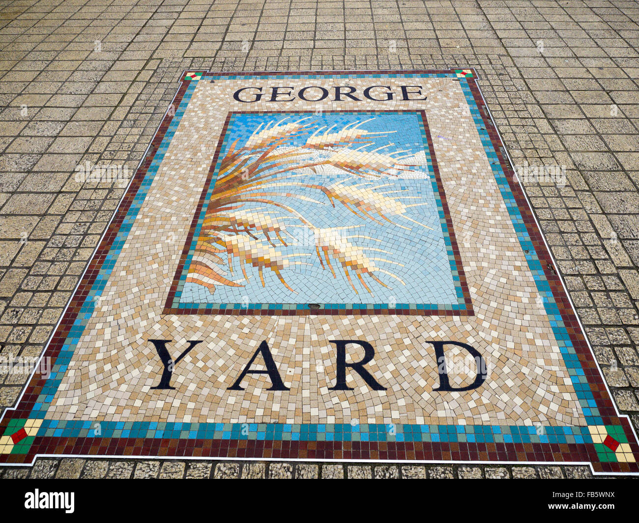 England UK Britain George's Yard Braintree Town Centre Sign Mosaic ...