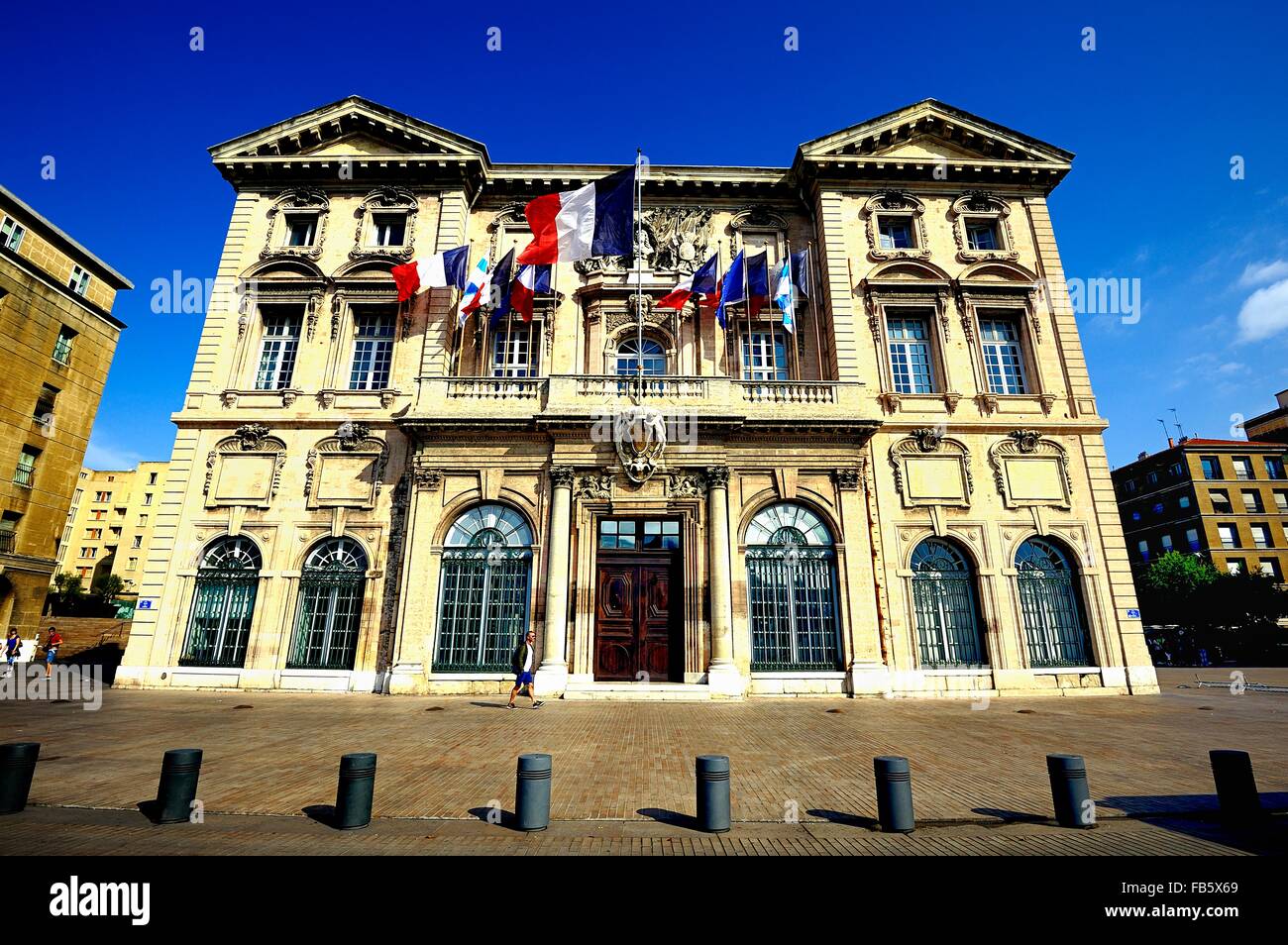 Flags flying outside the Town hall Stock Photo - Alamy