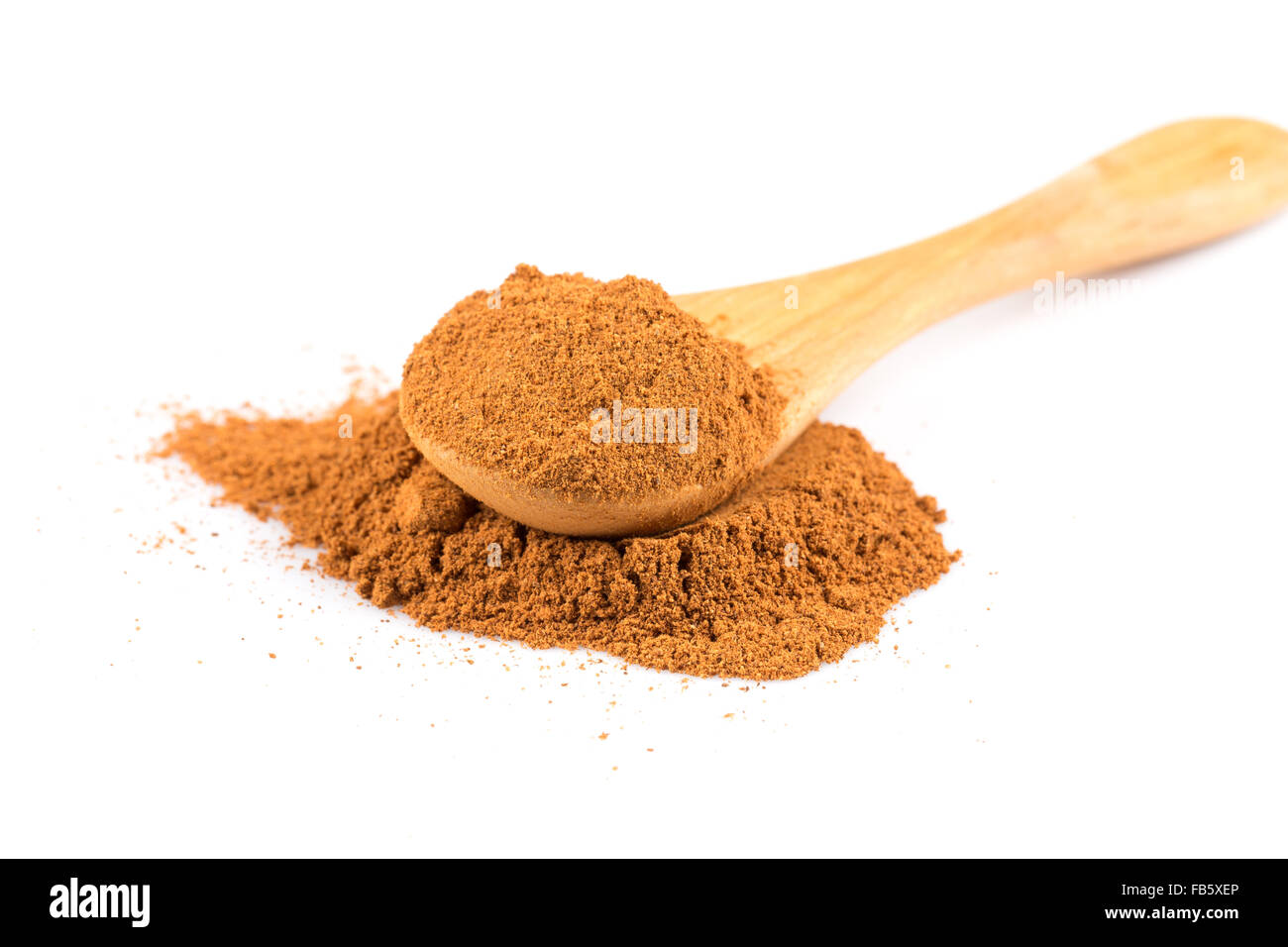 cinnamon ground and spoon isolated on a white background Stock Photo ...