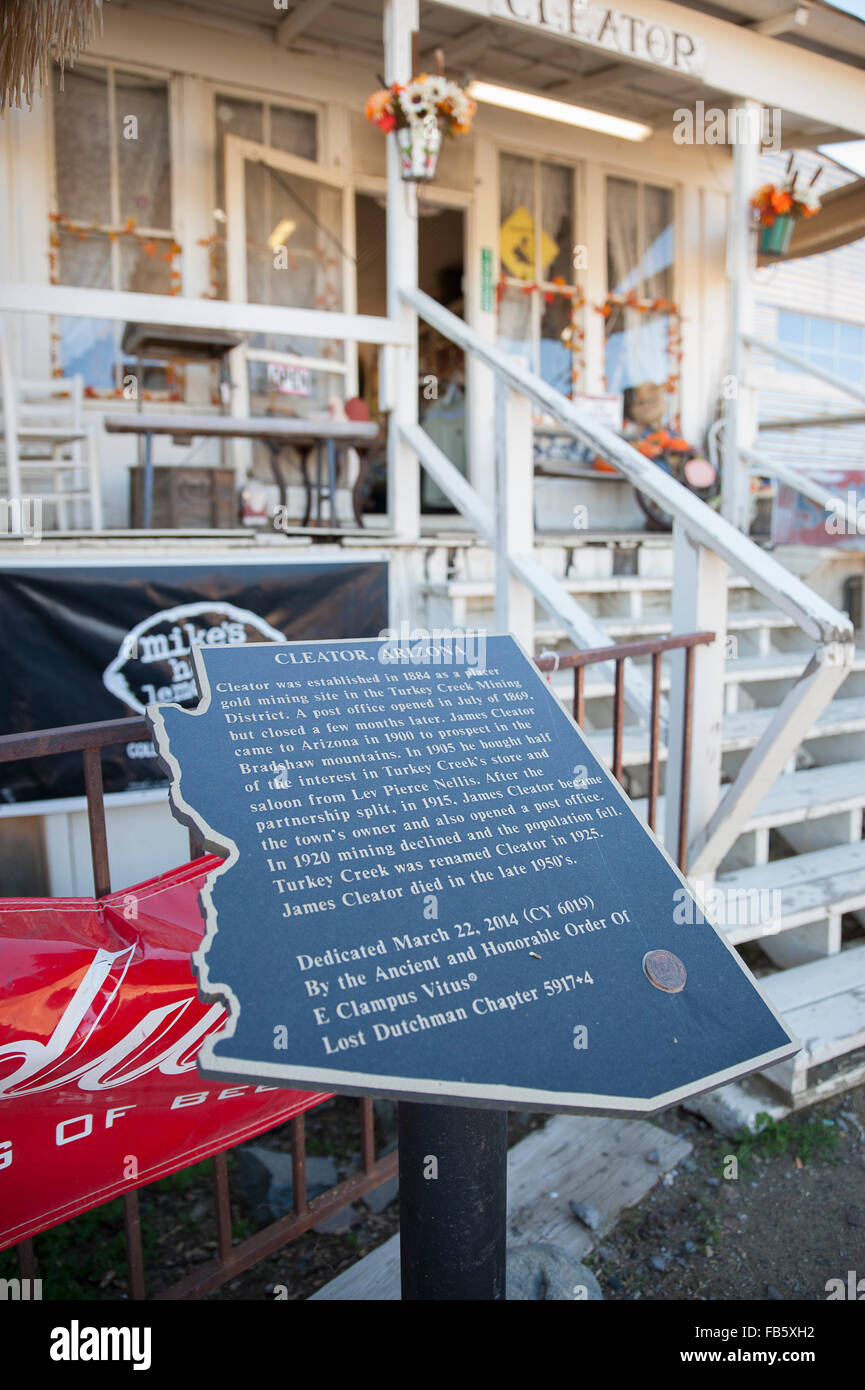 An historical marker in front of the Cleator General Store, Cleator ...
