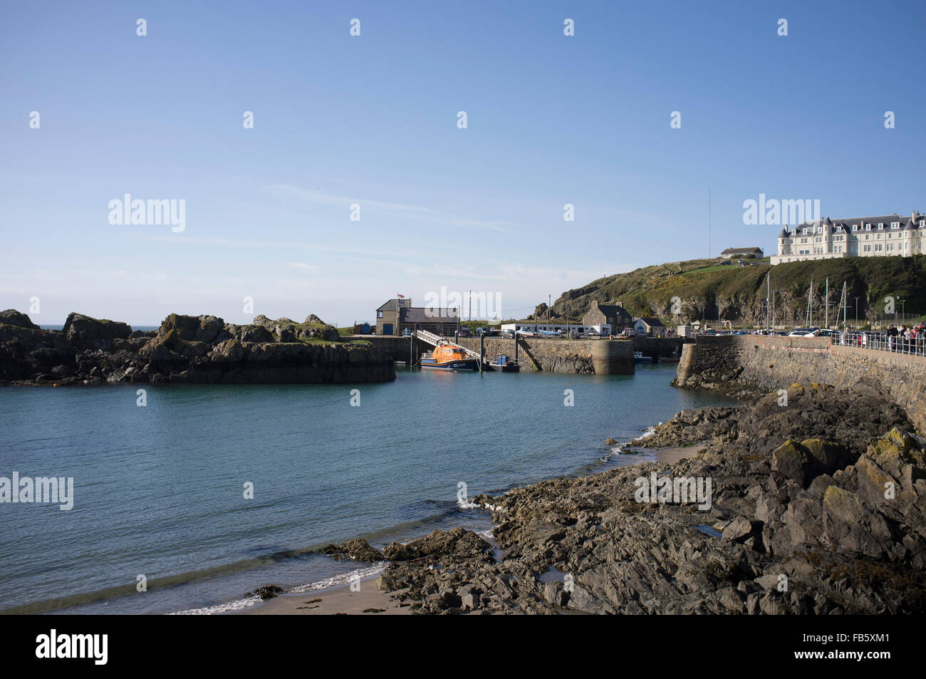 The harbour at Portpatrick, showing the RNLI lifeboat station and The ...