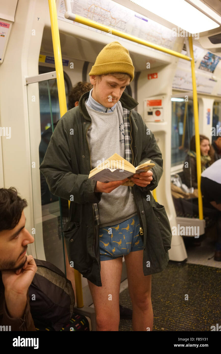 London,UK, 10th Jan 2016 : Revellers wearing no pants in London at the ...