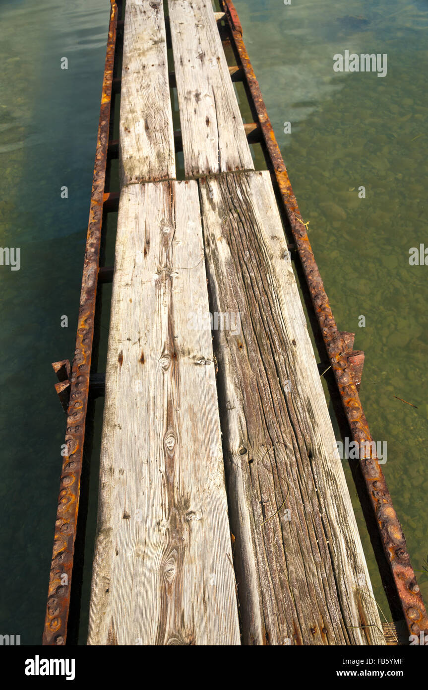 improvised bridge at small local port Stock Photo - Alamy