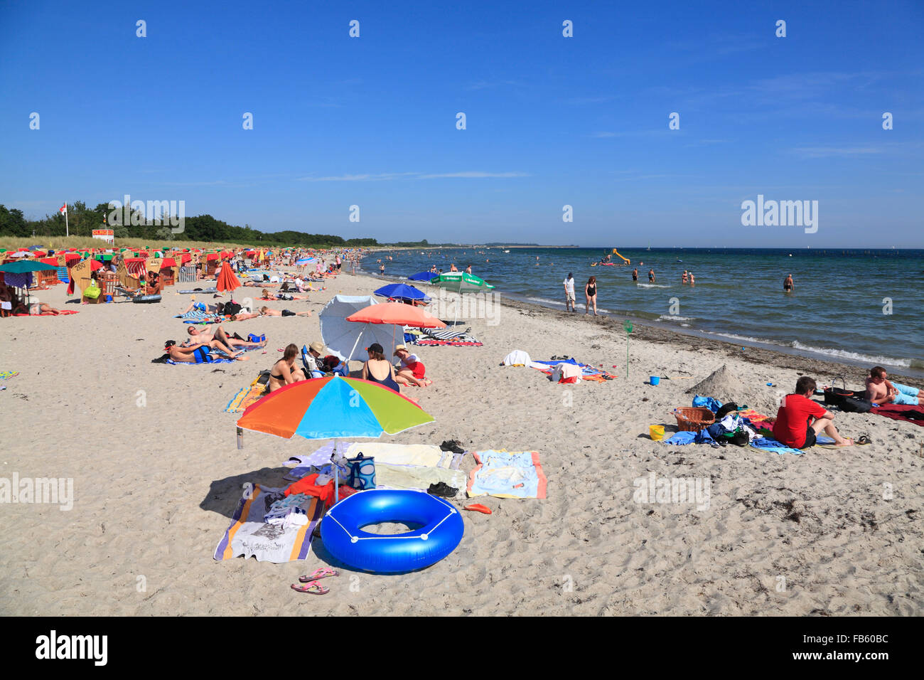 Suedstrand (south beach) at Burgtiefe, Fehmarn island, Baltic sea coast ...