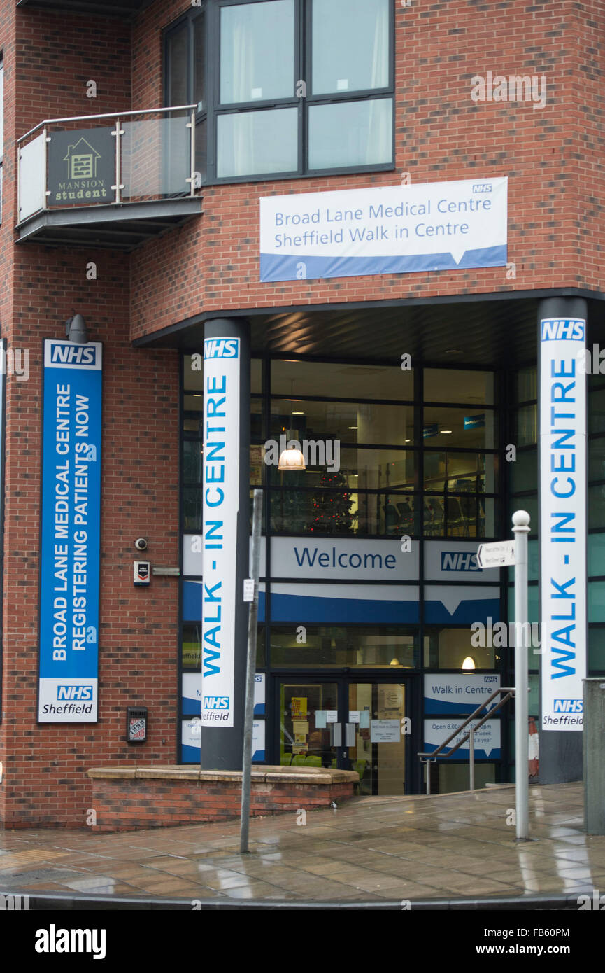 NHS walk in centre on Broad Lane in Sheffield Stock Photo - Alamy