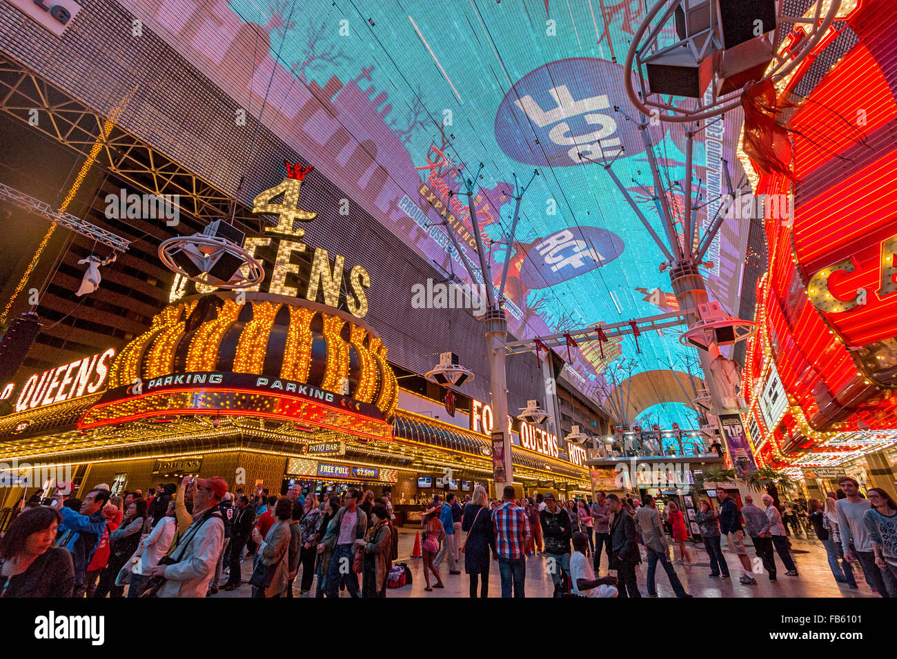The Fremont Street Experience (FSE), a pedestrian mall and attraction ...