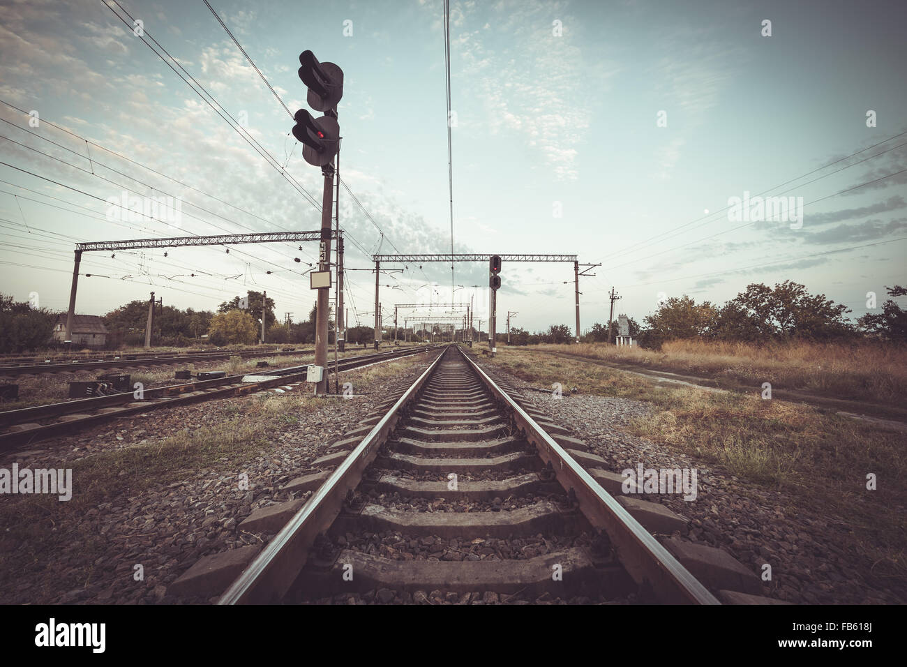 Old railroad crossing signal hi-res stock photography and images - Alamy