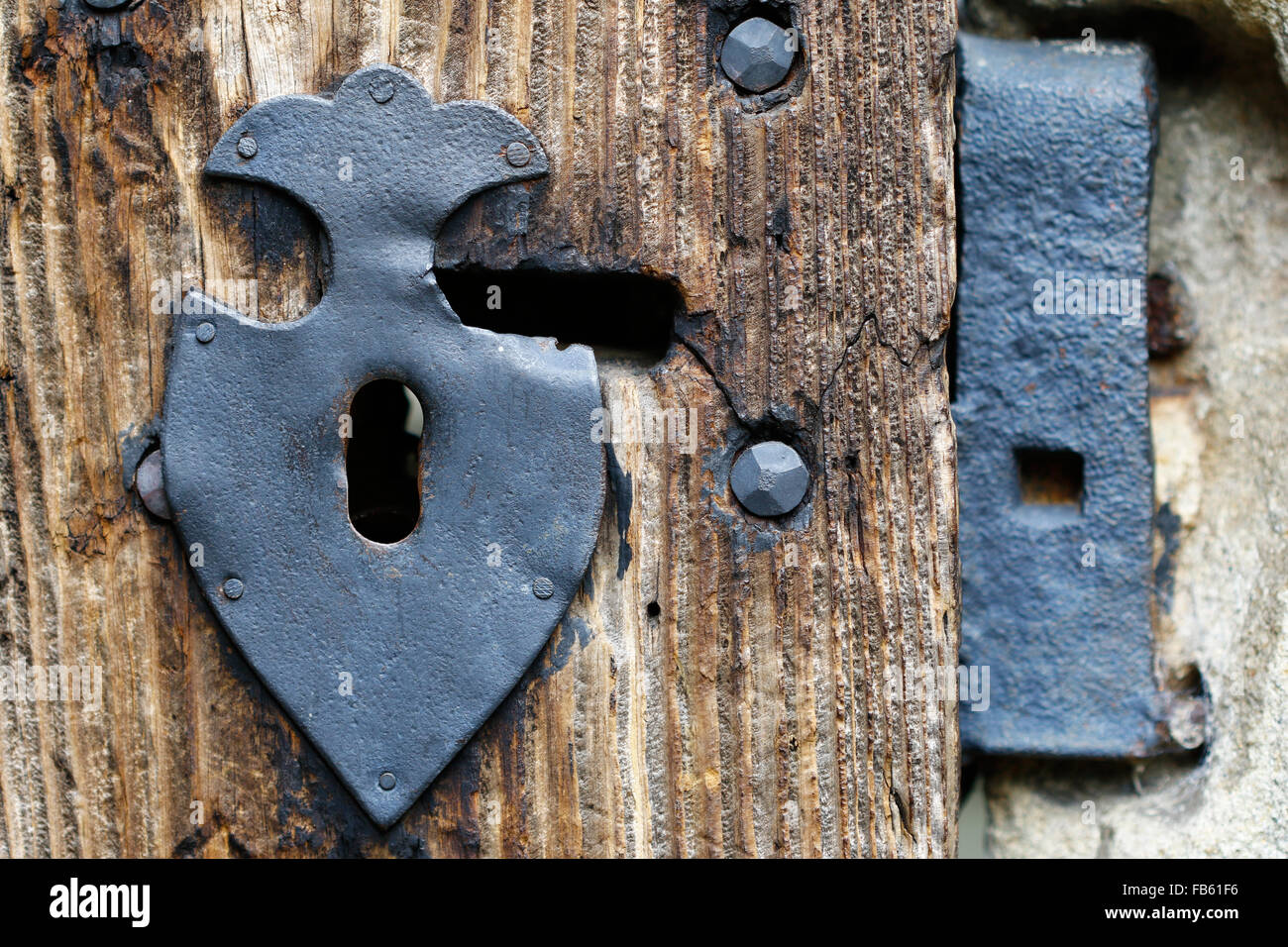 Decorative door fittings and key hole Stock Photo - Alamy