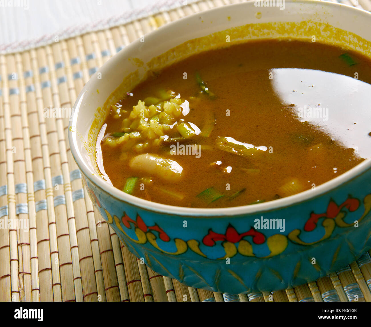 Ash-e Jow - Iranian,Persian Barley Soup with beans and herbs Stock ...