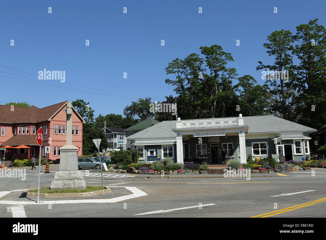 The Old Station at Mahone Bay in Nova Scotia, Canada. The building ...