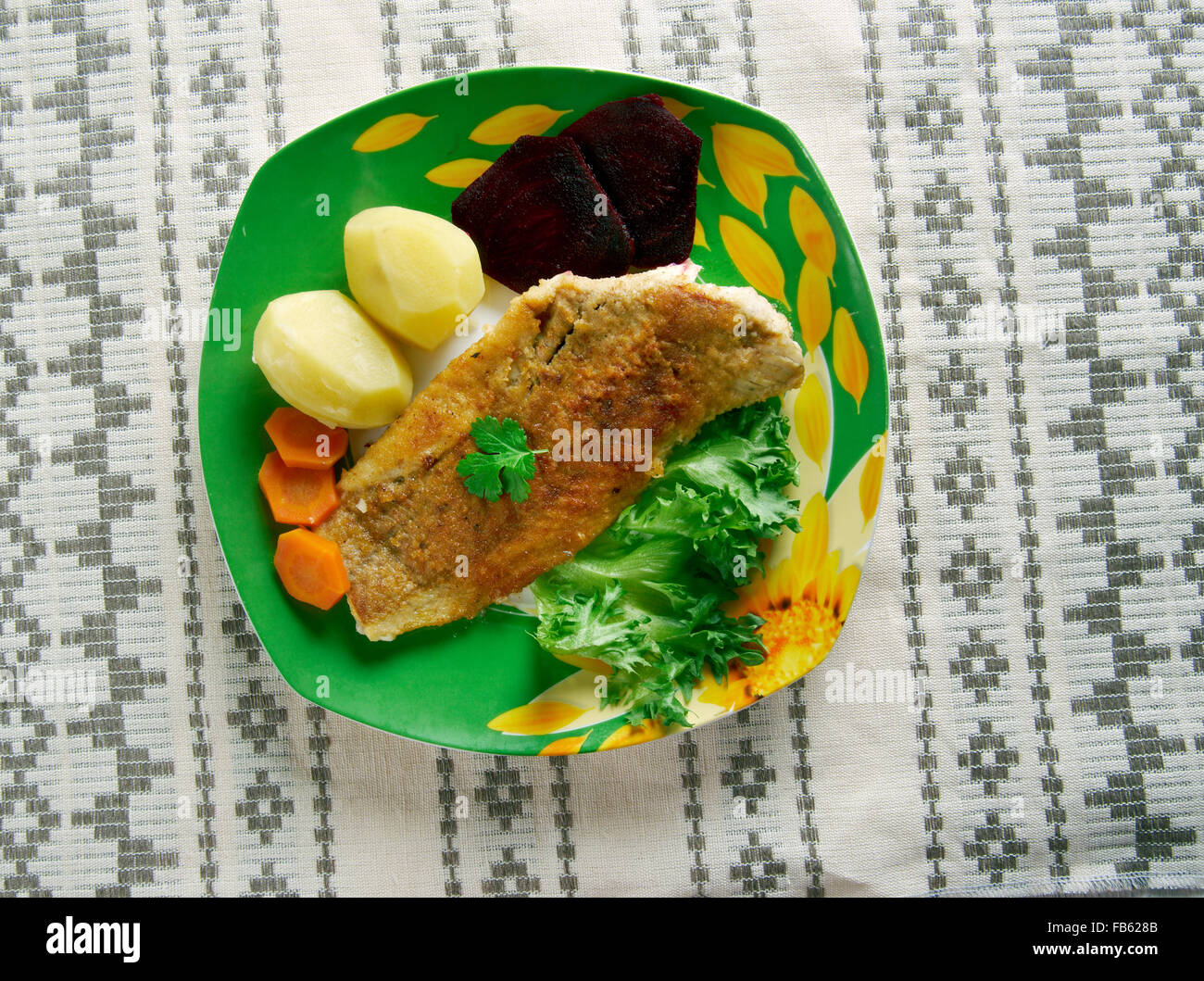Gebakken sliptong - Fried fish Common sole. Dutch cuisine Stock Photo ...