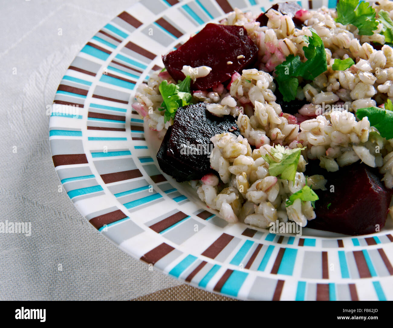 Farro Salad With Beets.Italian Cuisine Stock Photo - Alamy
