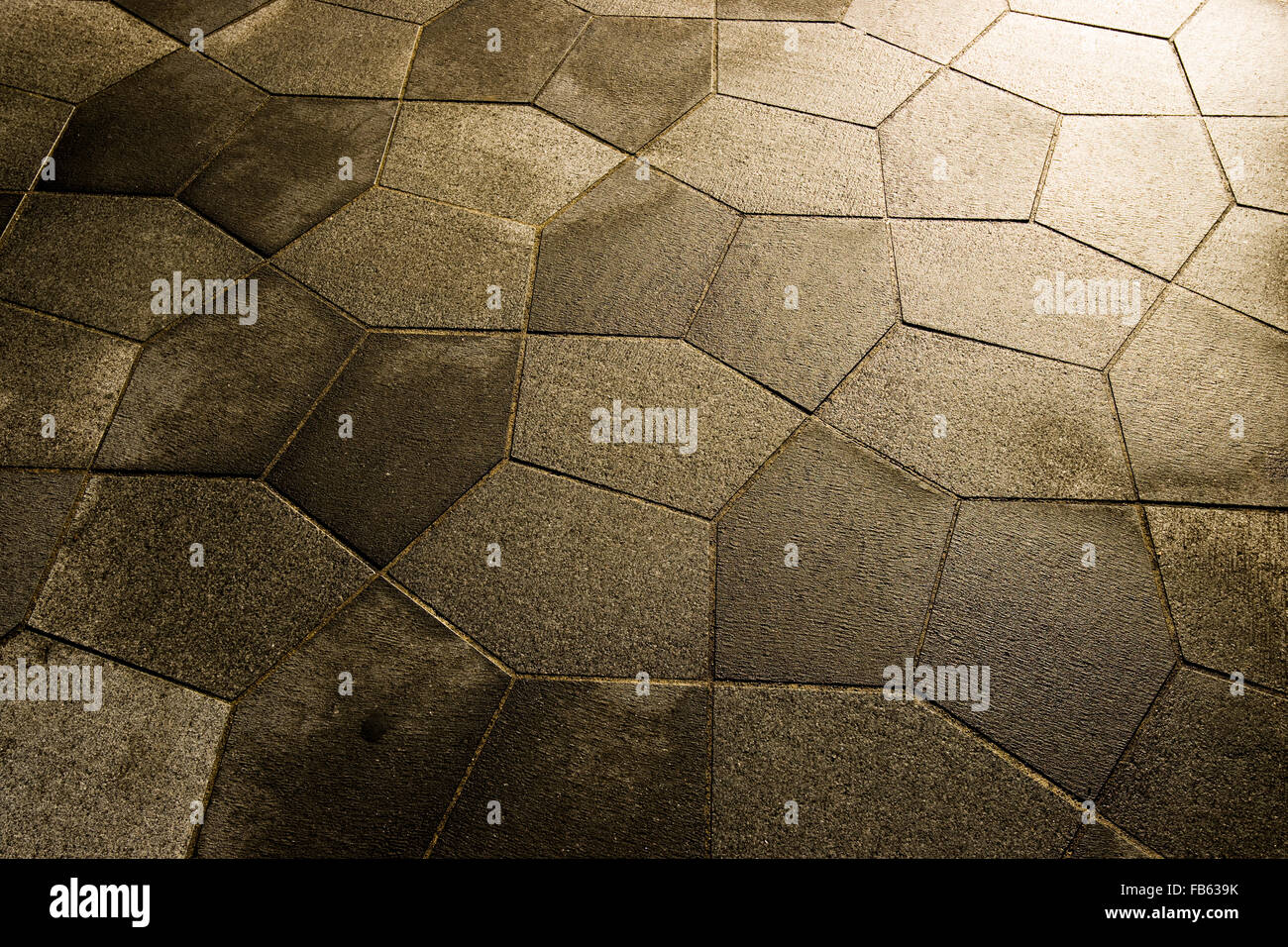 pentagon shaped geometric tiles walkway Stock Photo - Alamy
