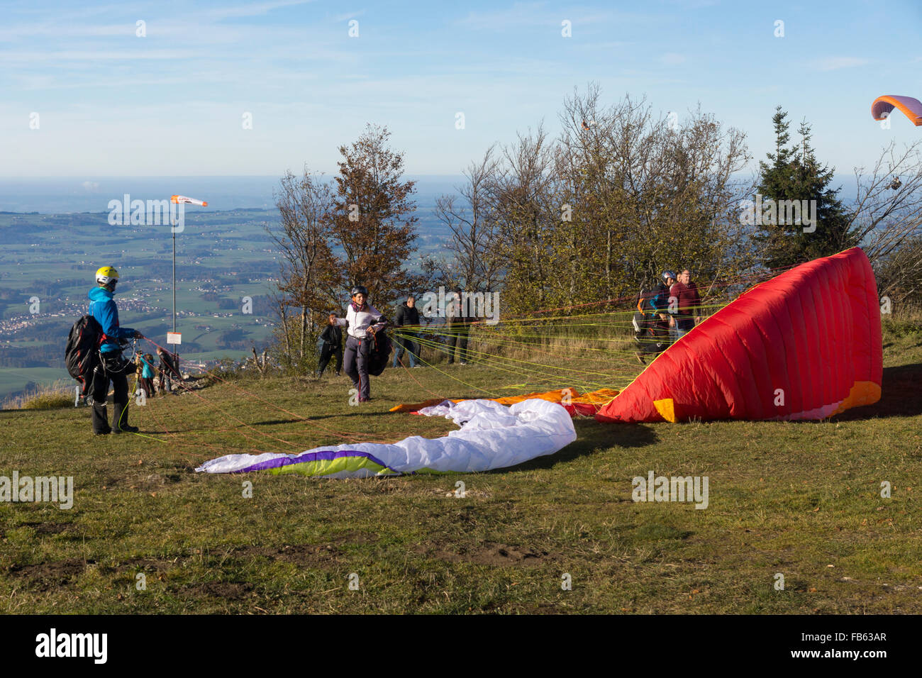 Fly4Fun paragliding club on the slopes of Gaisberg mountain in Salzburg ...