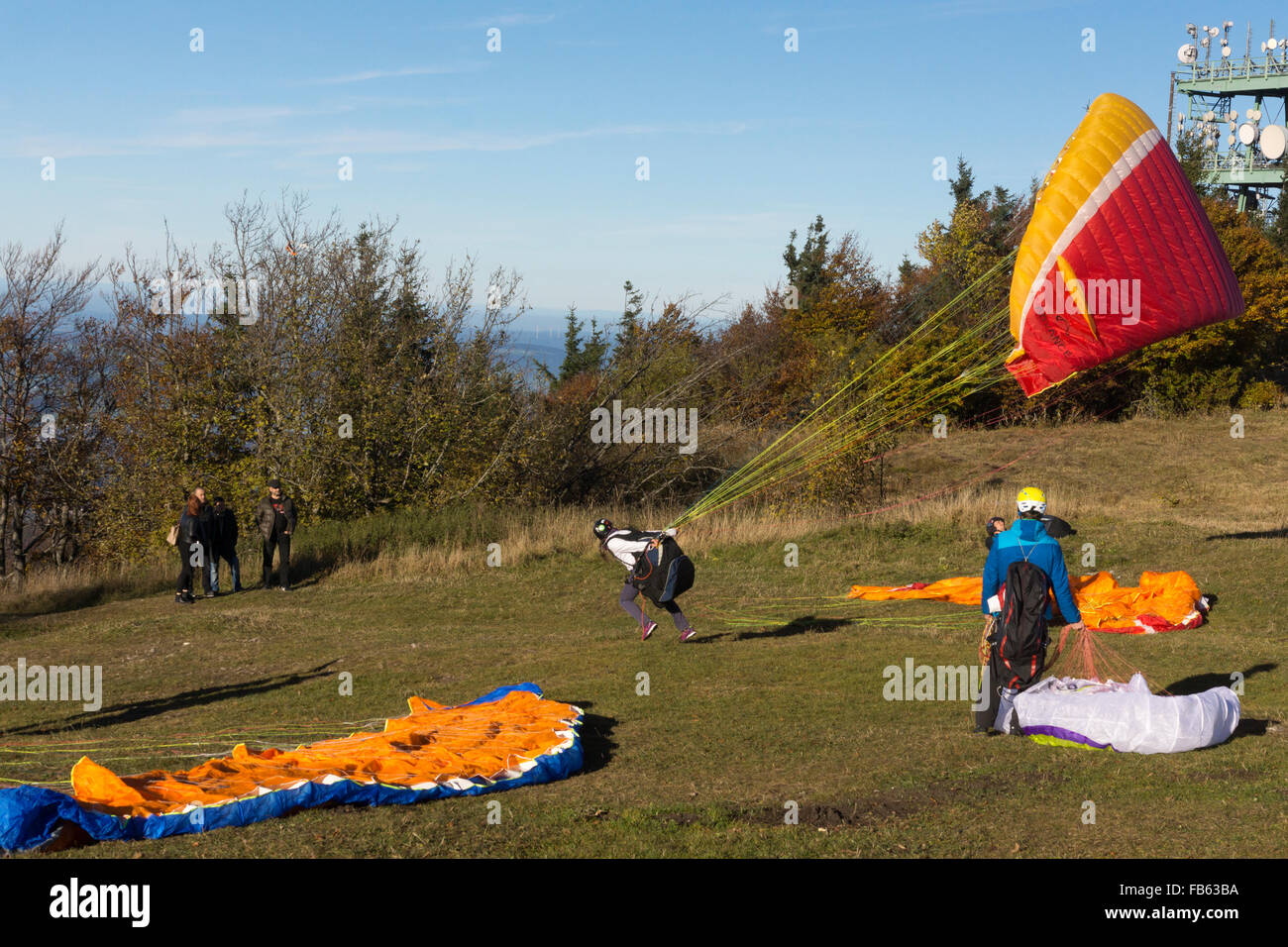 Fly4Fun paragliding club on the slopes of Gaisberg mountain in Salzburg ...