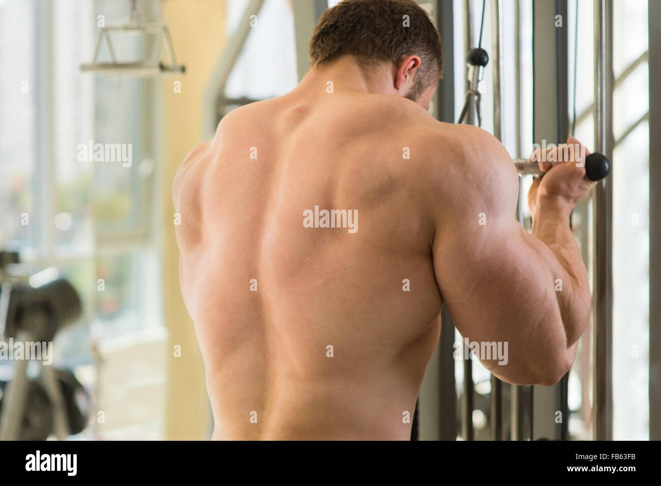 Muscular man's back Stock Photo - Alamy