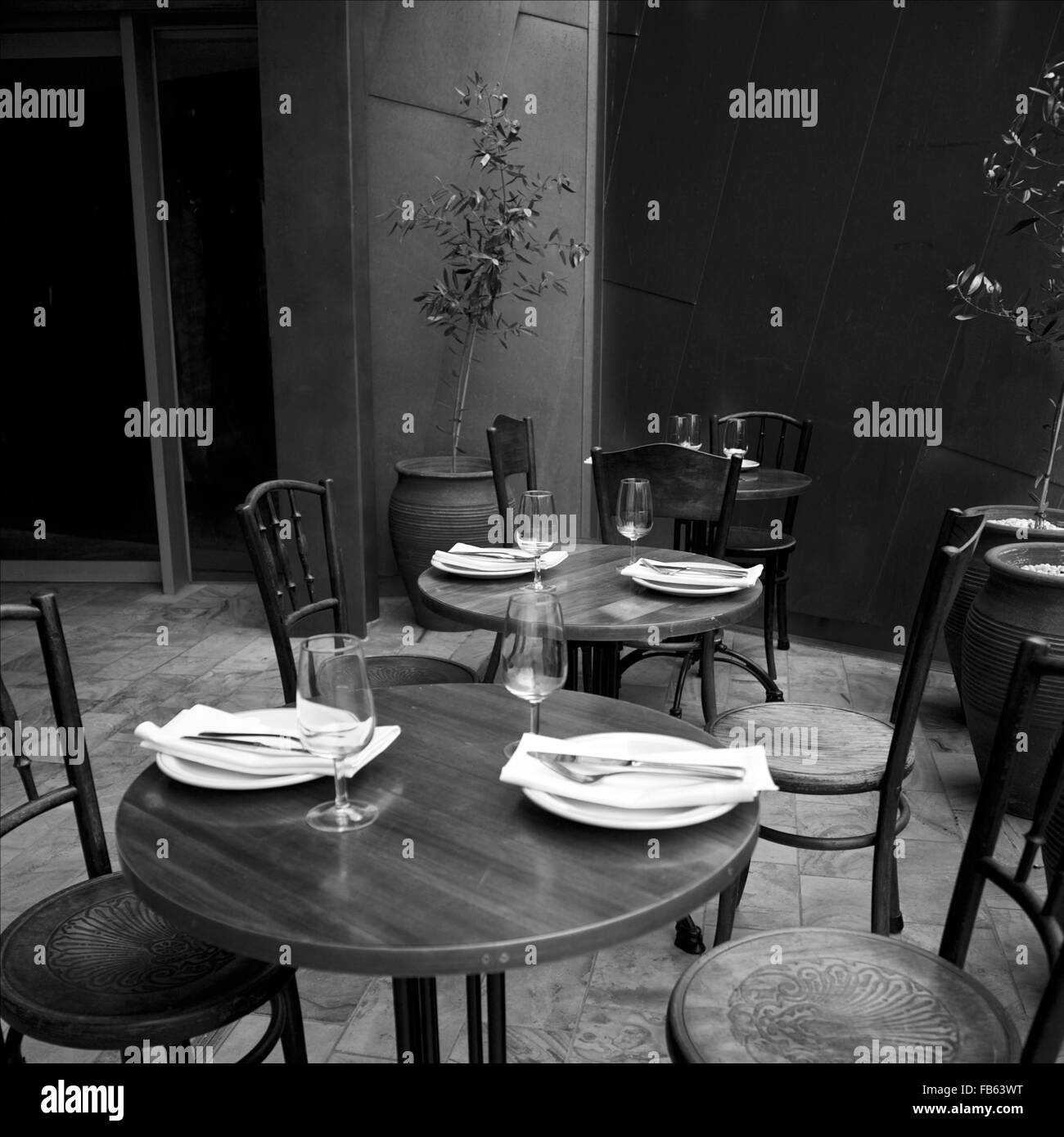 Decoration restaurant interior Black and White Stock Photos & Images ...