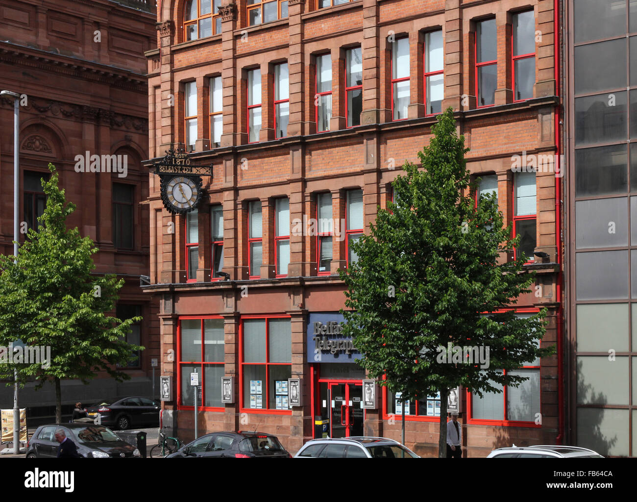 The listed Belfast Telegraph Building in Royal Avenue, Belfast Stock ...