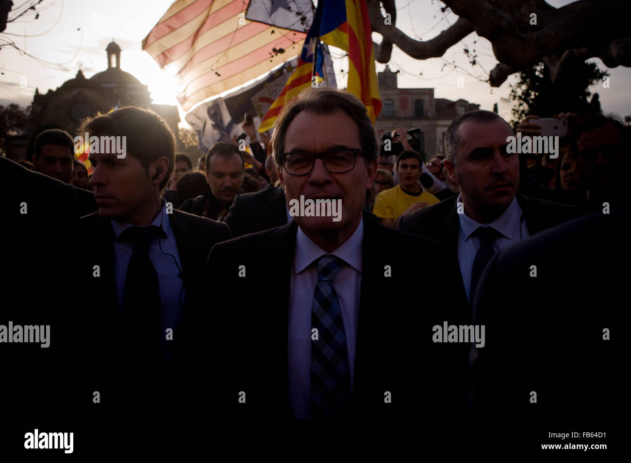 Barcelona, Spain. 10th January, 2016. Acting catalan president ARTUR ...