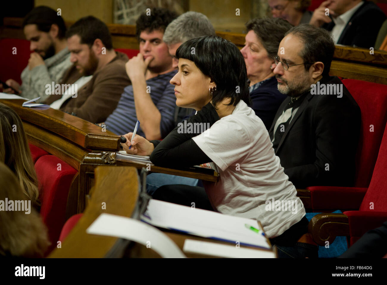 Barcelona, Spain. 10th January, 2016. Anna Gabriel of CUP party is seen ...