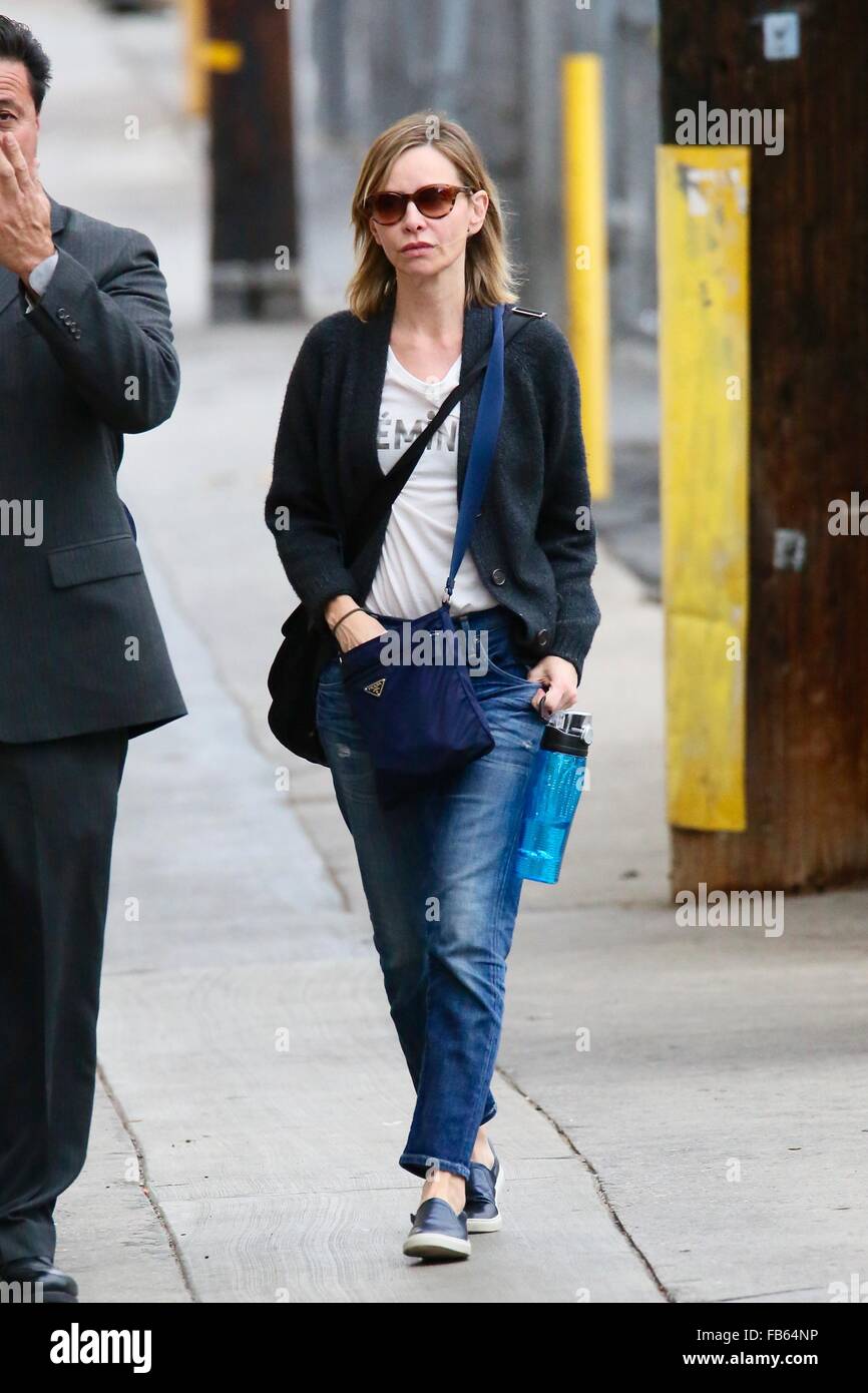 Calista Flockhart seen arriving at the ABC studios for Jimmy Kimmel ...