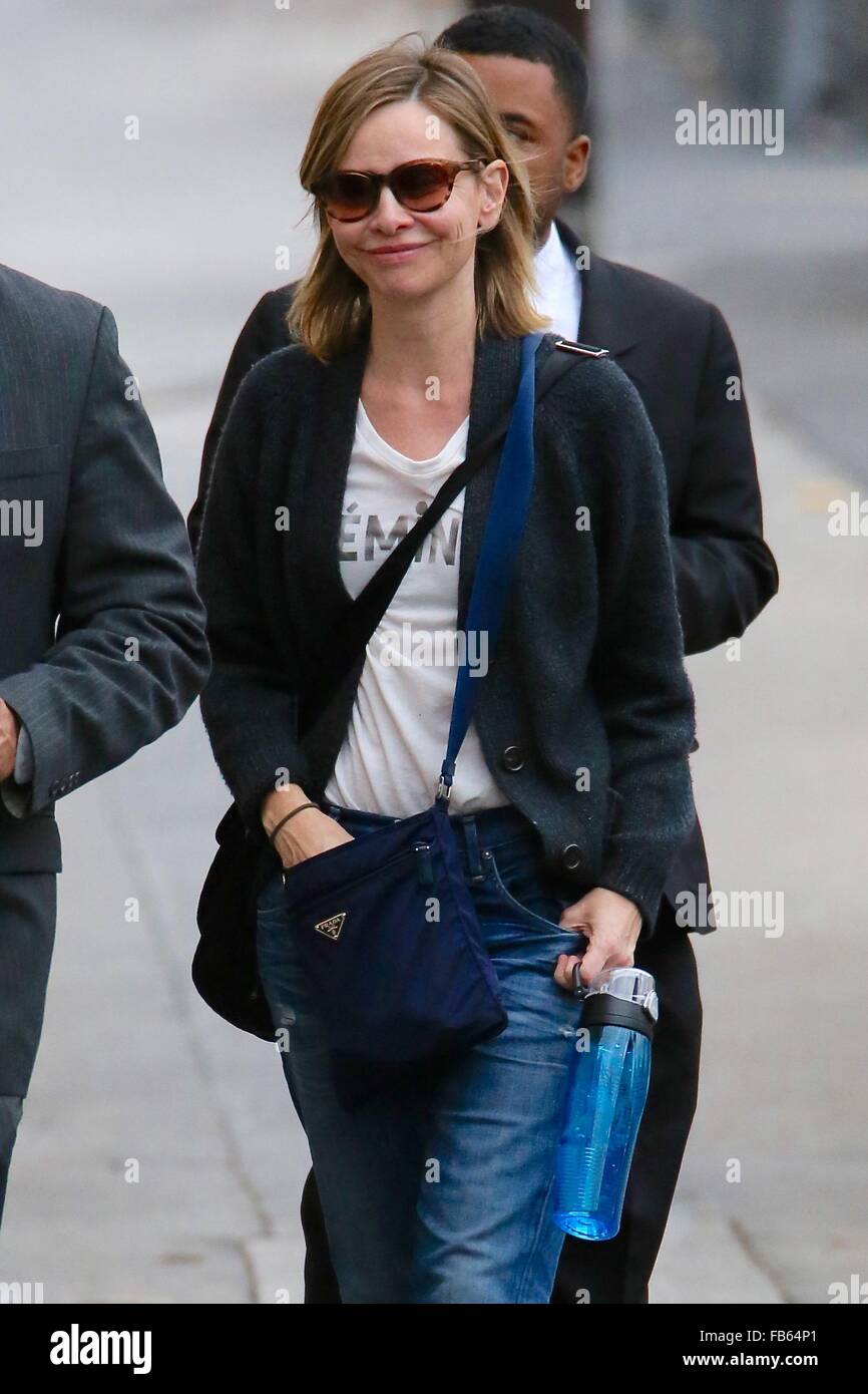 Calista Flockhart seen arriving at the ABC studios for Jimmy Kimmel ...